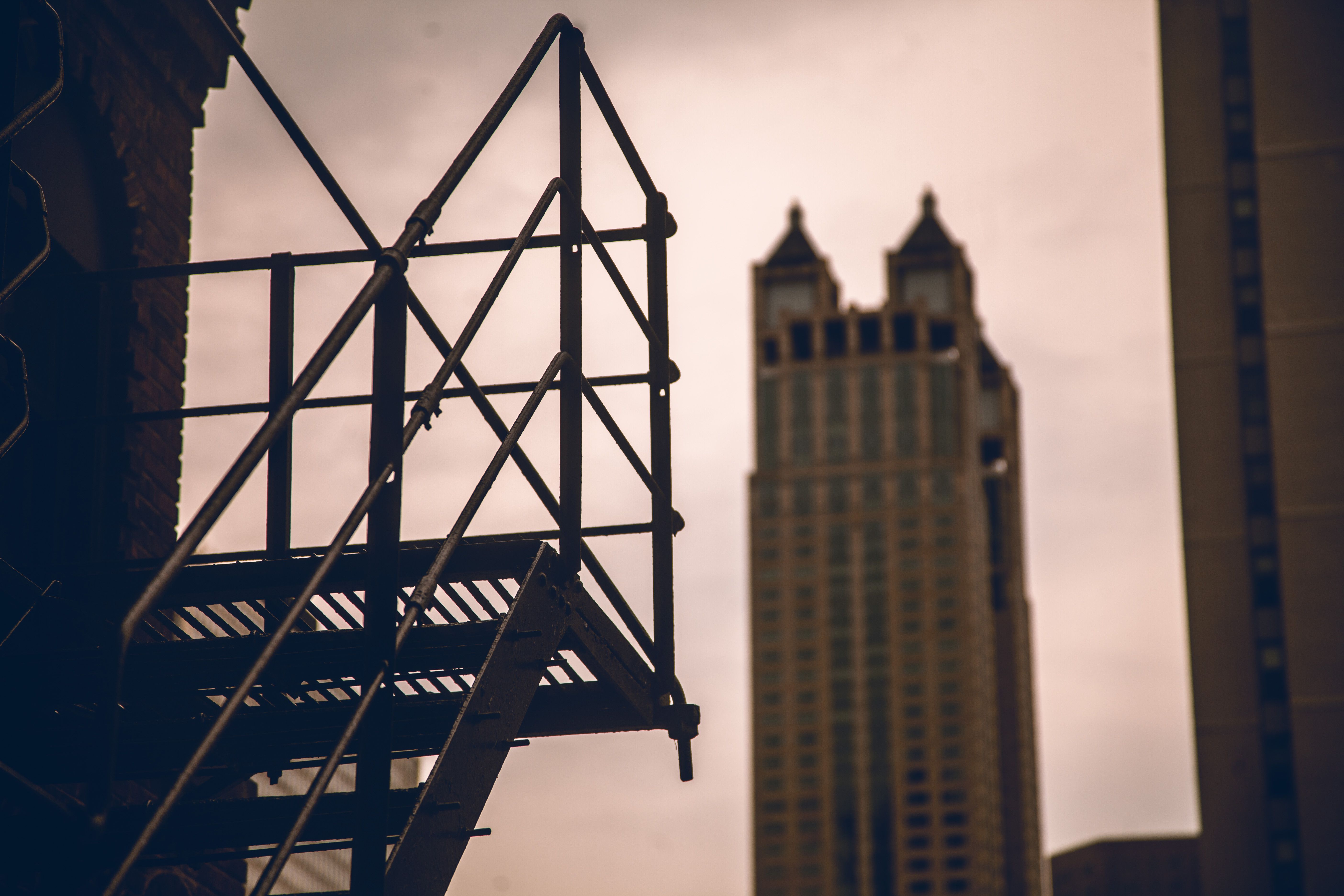 Black Steel Fire Exit Lot · Free Stock Photo