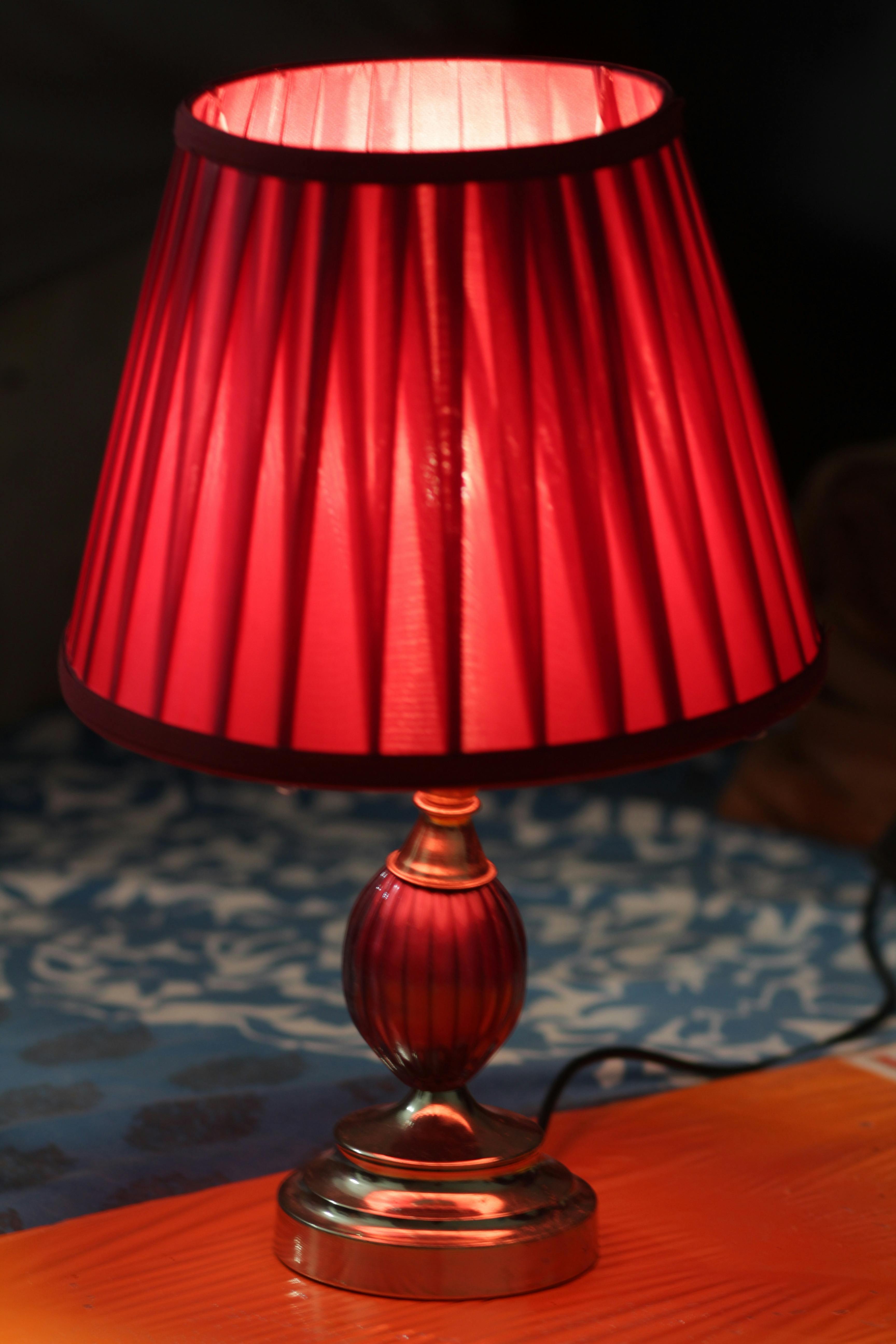 Red Lampshade on the Table · Free Stock Photo