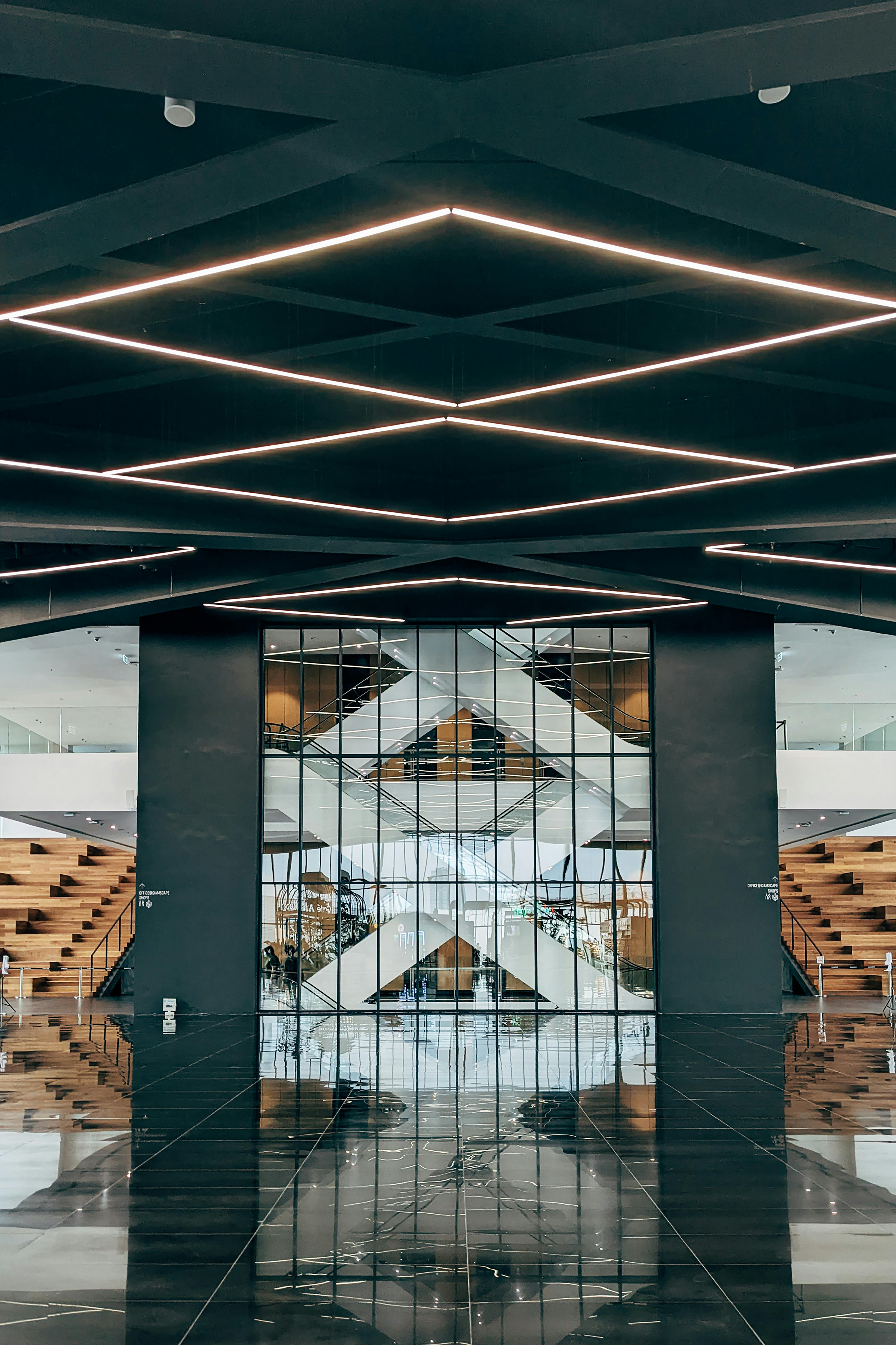 The Interior of a Modernly Designed Building · Free Stock Photo