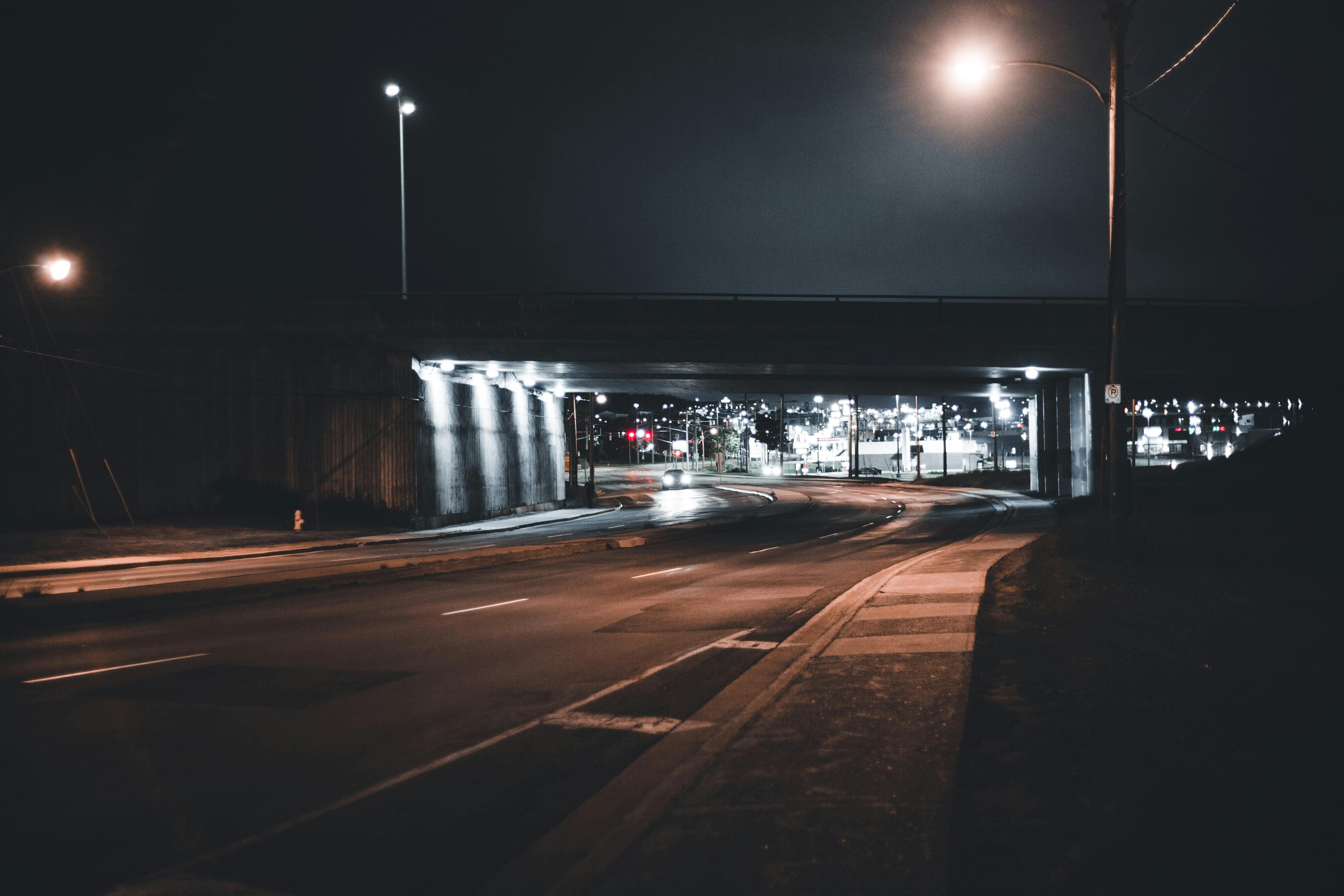 Photo of a City Bridge at Night · Free Stock Photo
