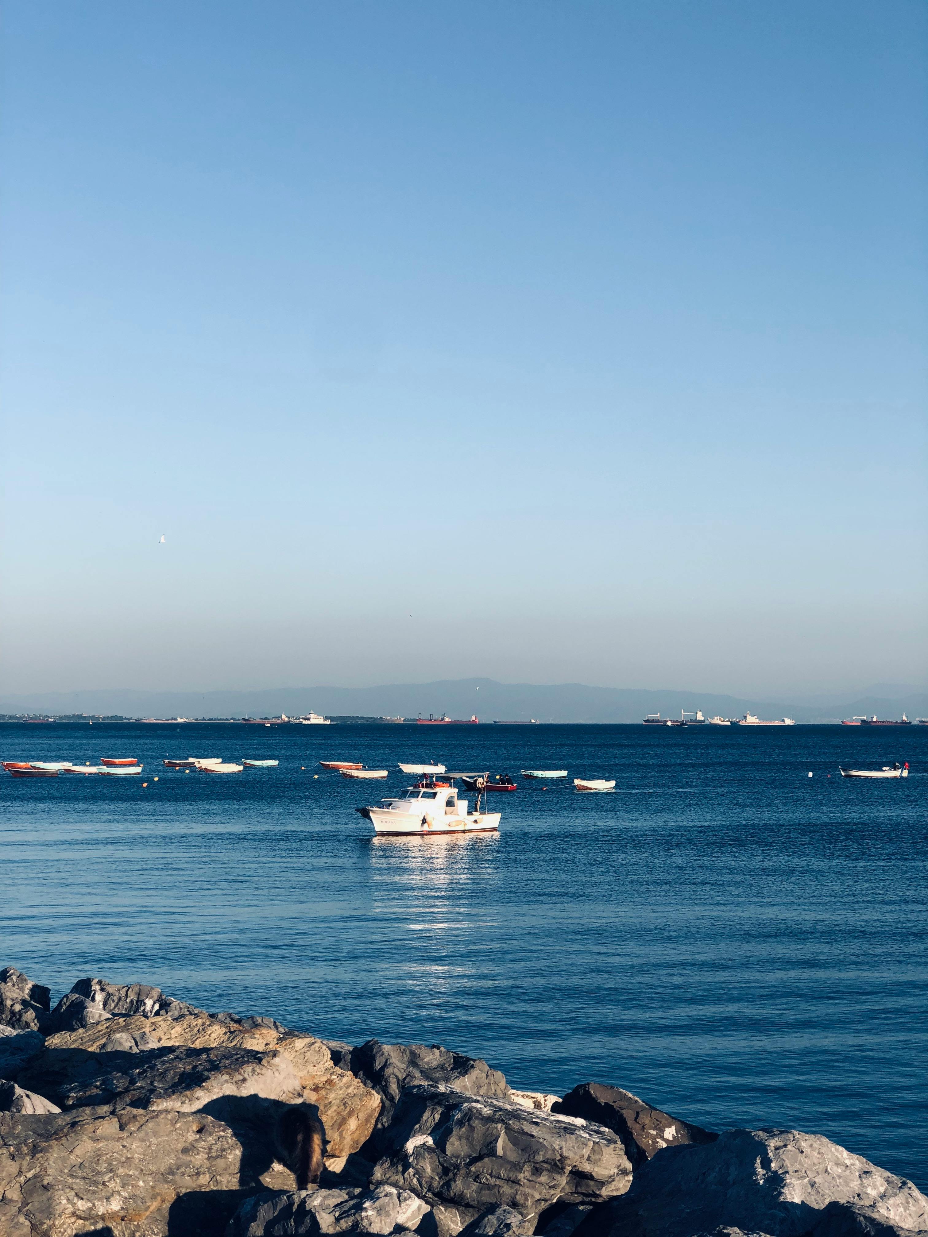 White Boats on the Blue Ocean under the Sky · Free Stock Photo