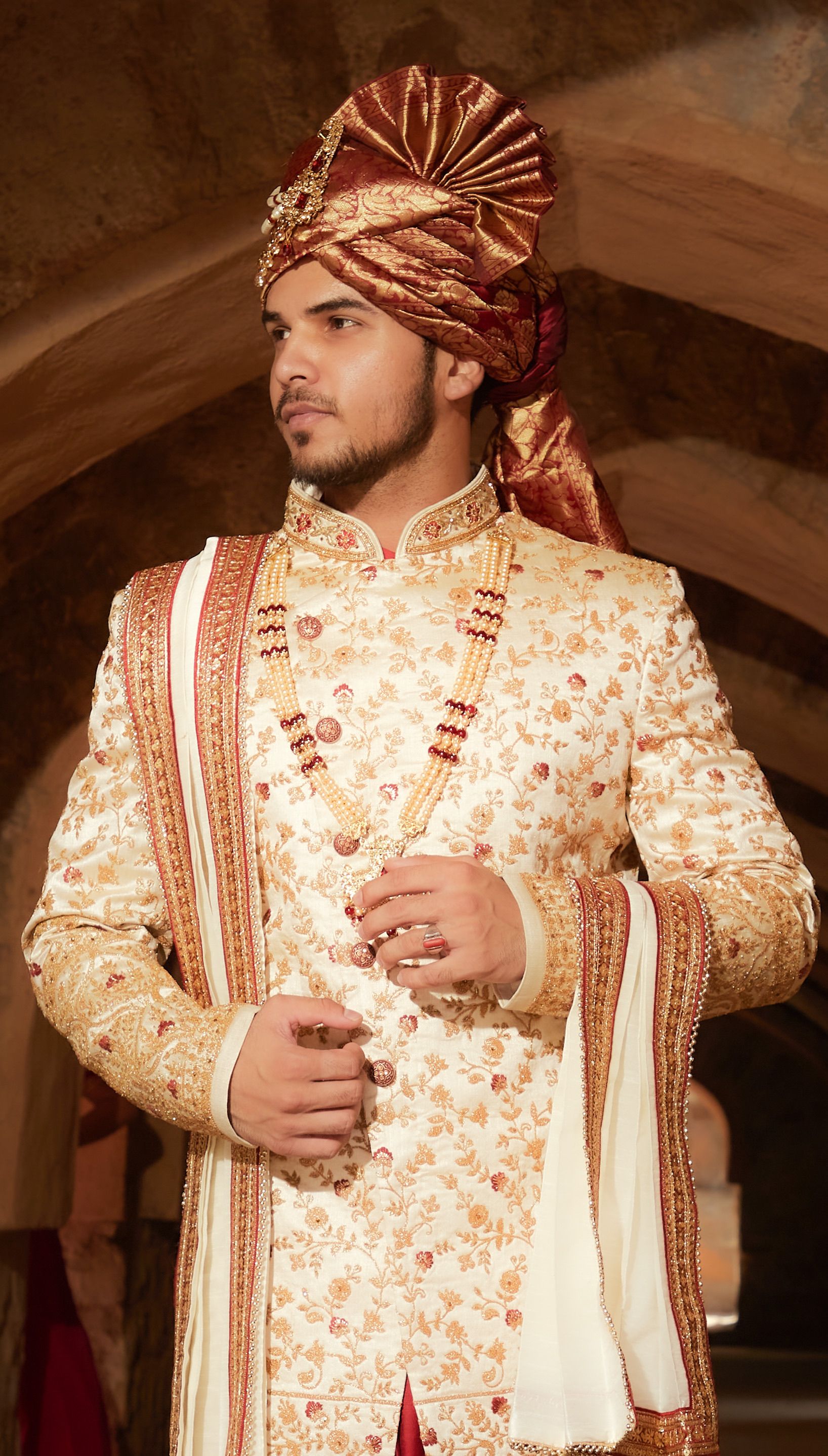 A Man Wearing Sherwani Looking Afar · Free Stock Photo