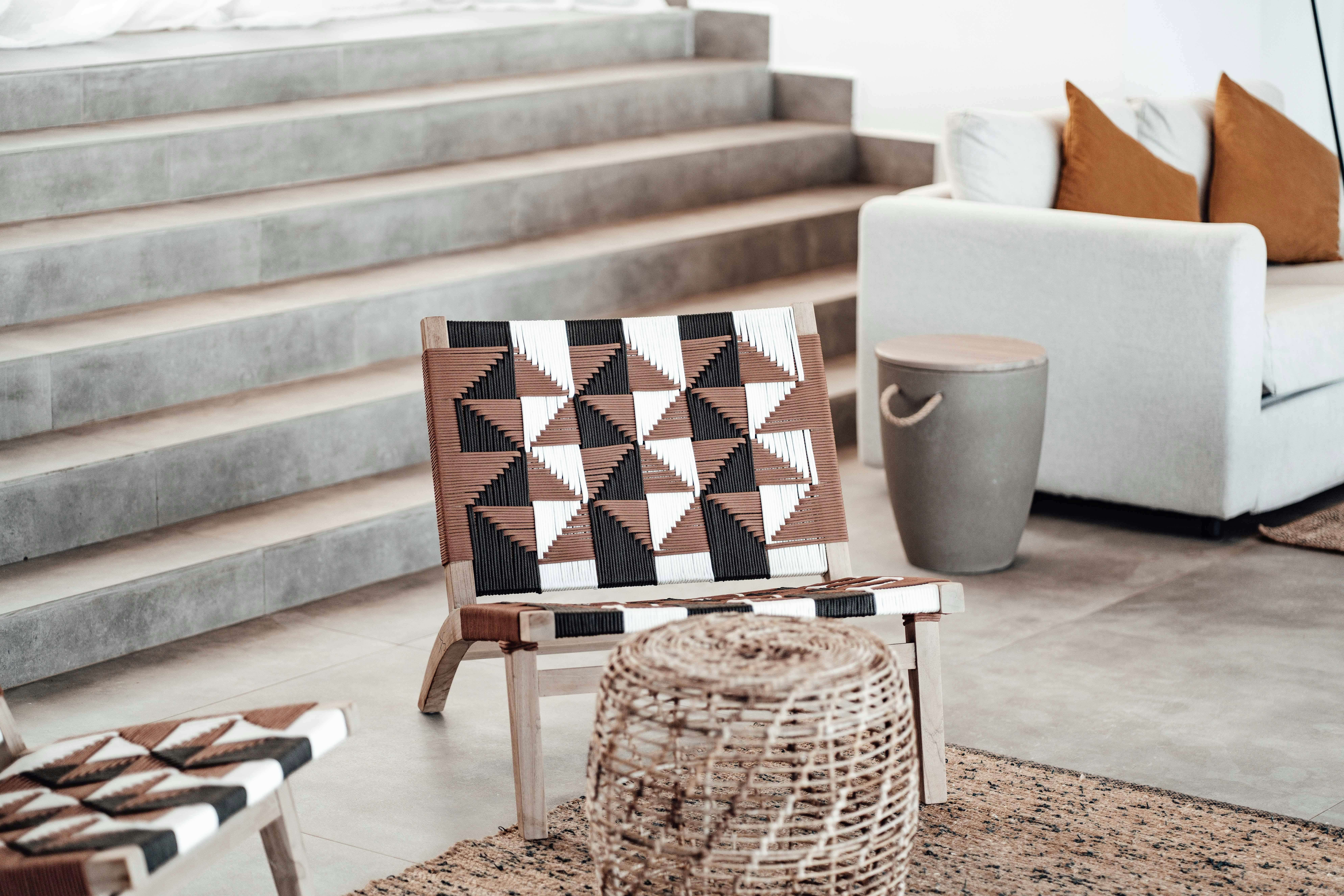 Patterned Design Chair in Living Room · Free Stock Photo
