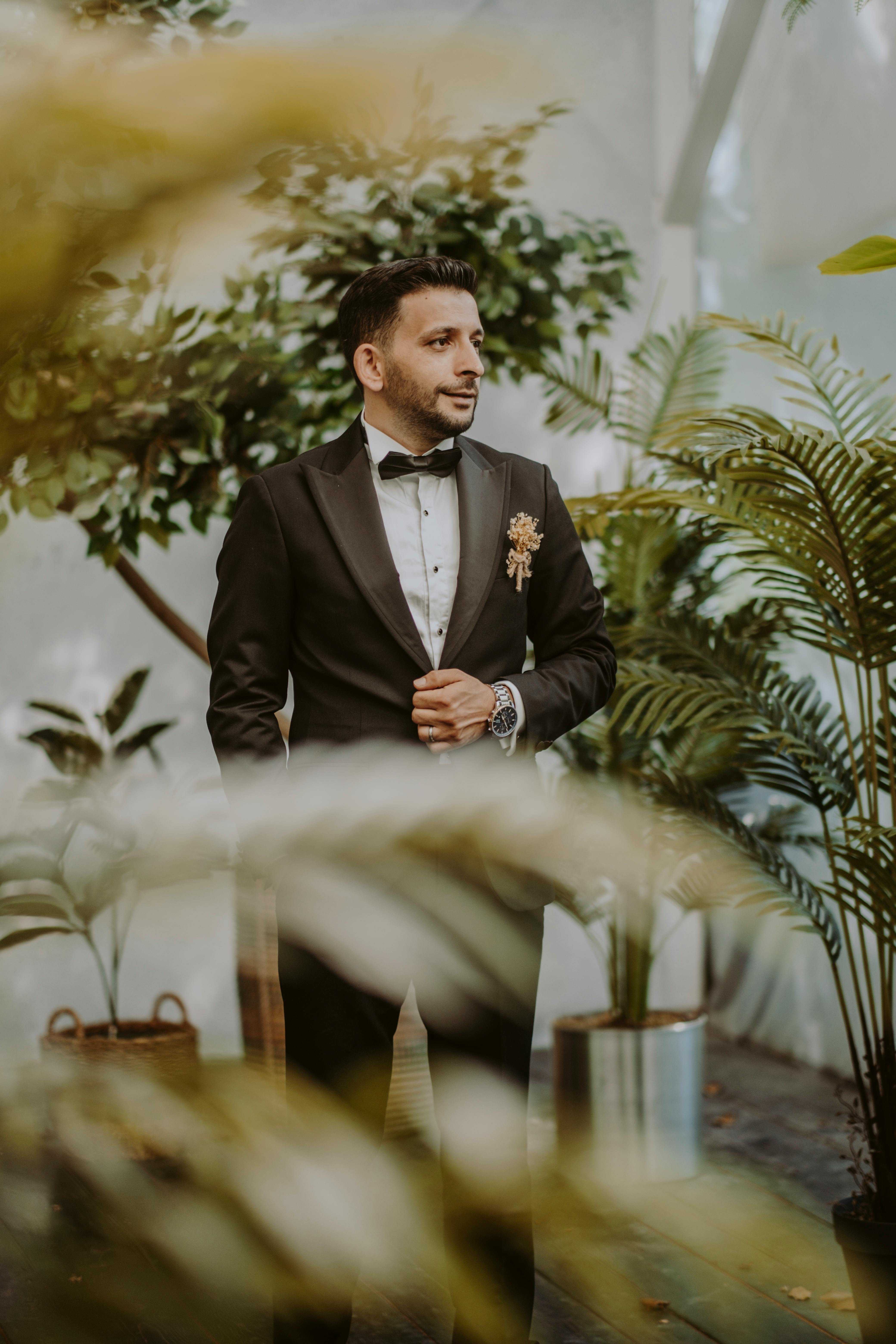 Groom Wearing a Suit with Flower on Chest · Free Stock Photo