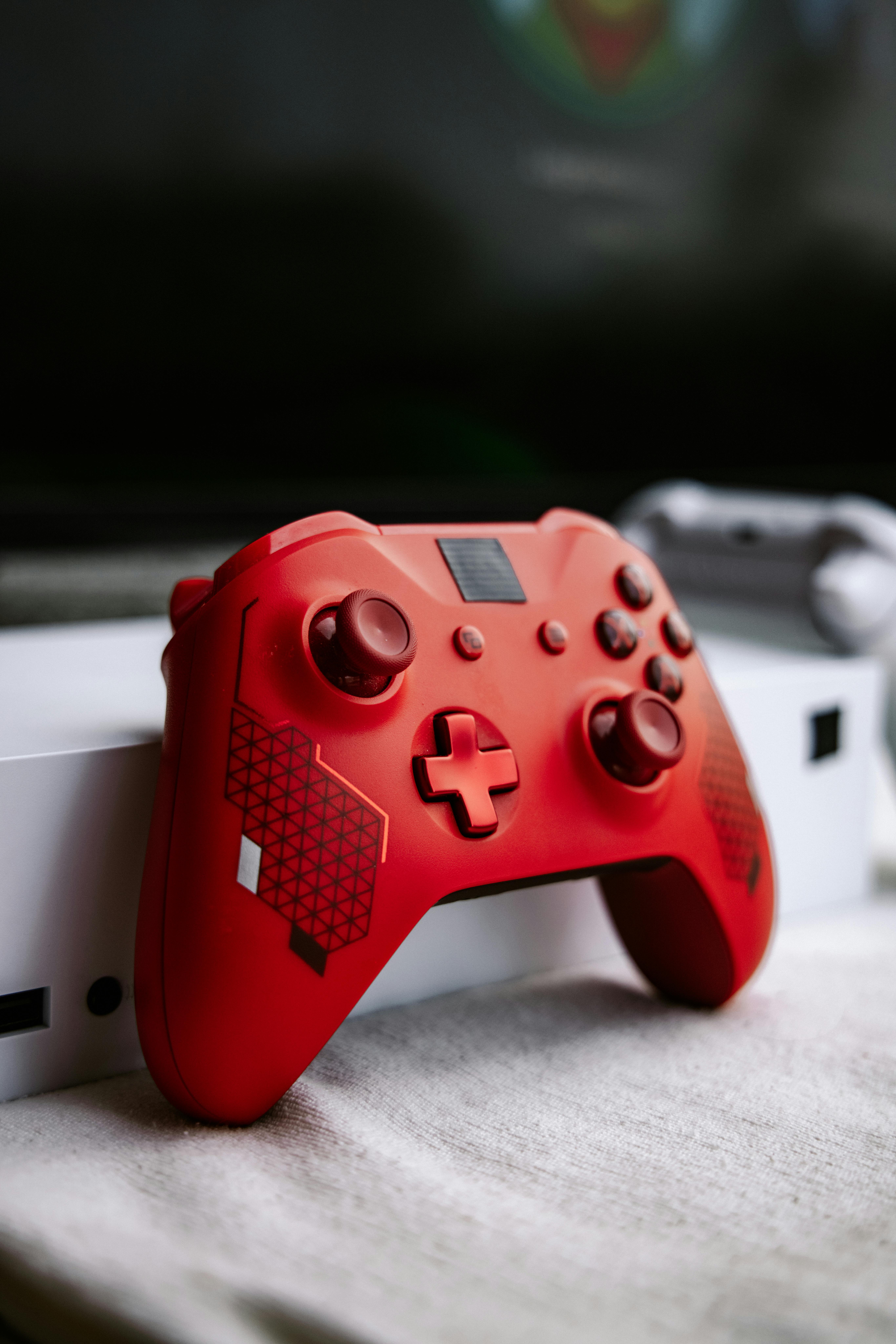 Close-up of a Red Game Controller · Free Stock Photo