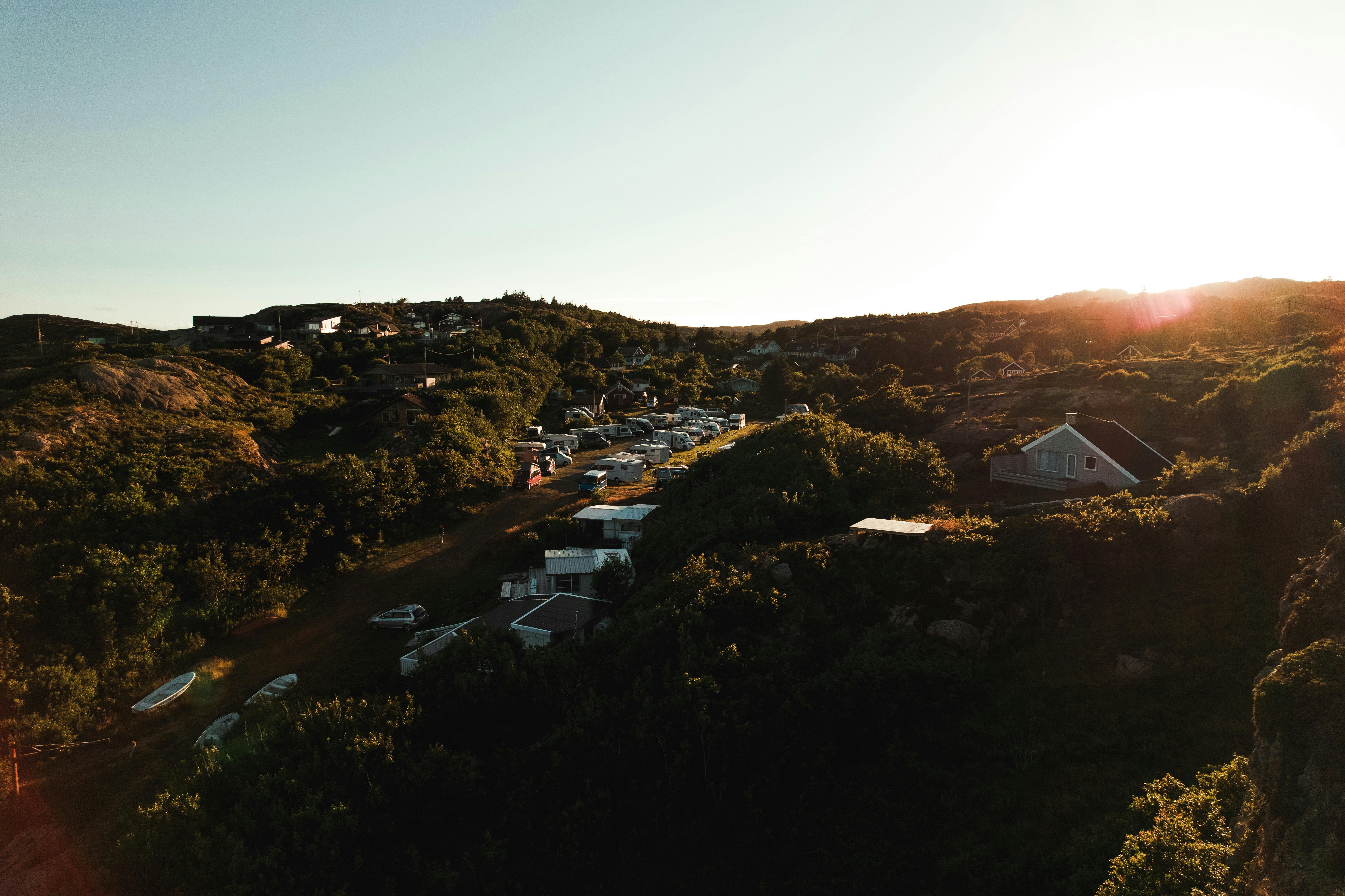 Birds Eye View of a Sunrise at a Rural Area · Free Stock Photo