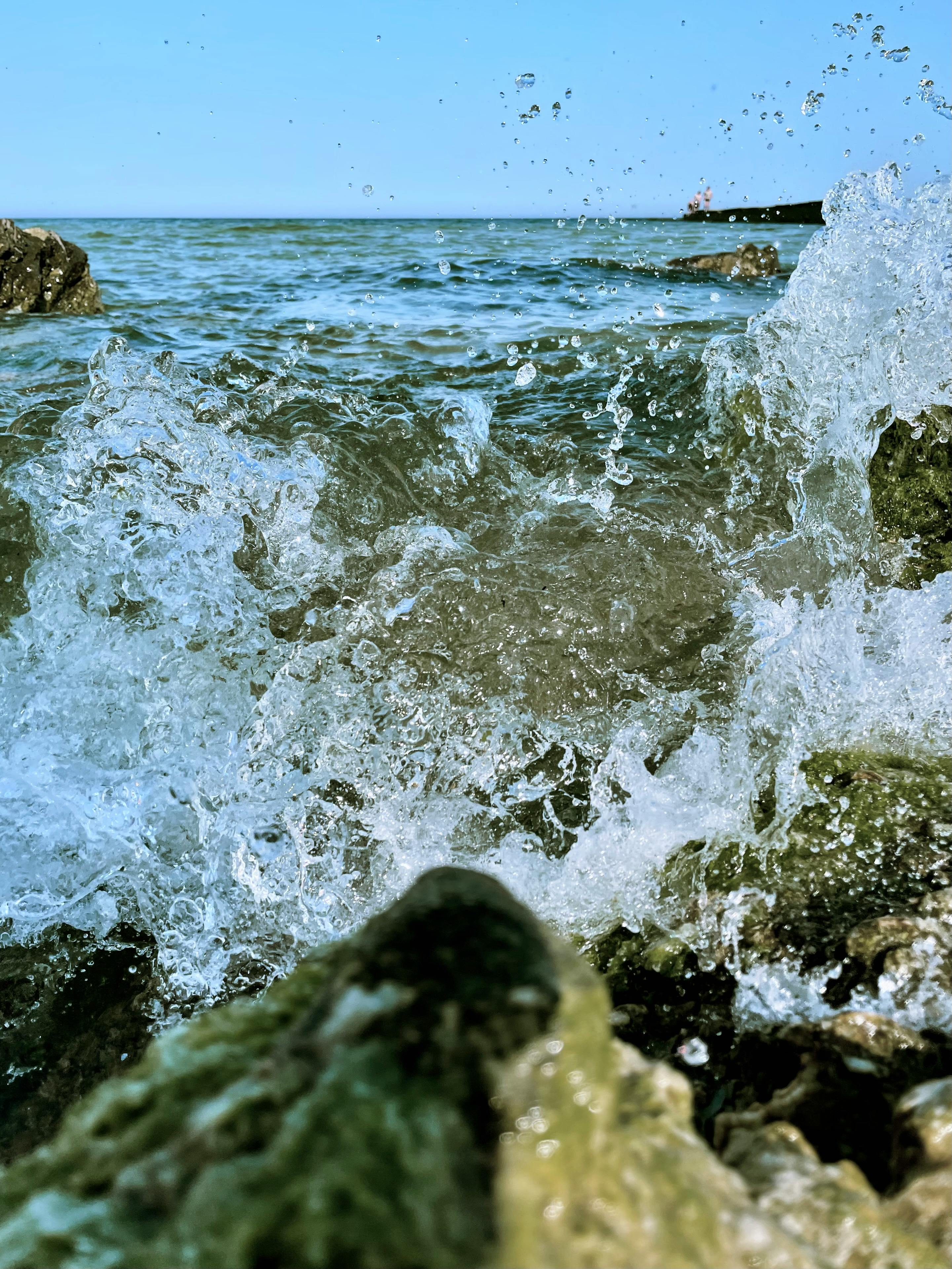 Close-Up Photo of Sea Water Splashing · Free Stock Photo