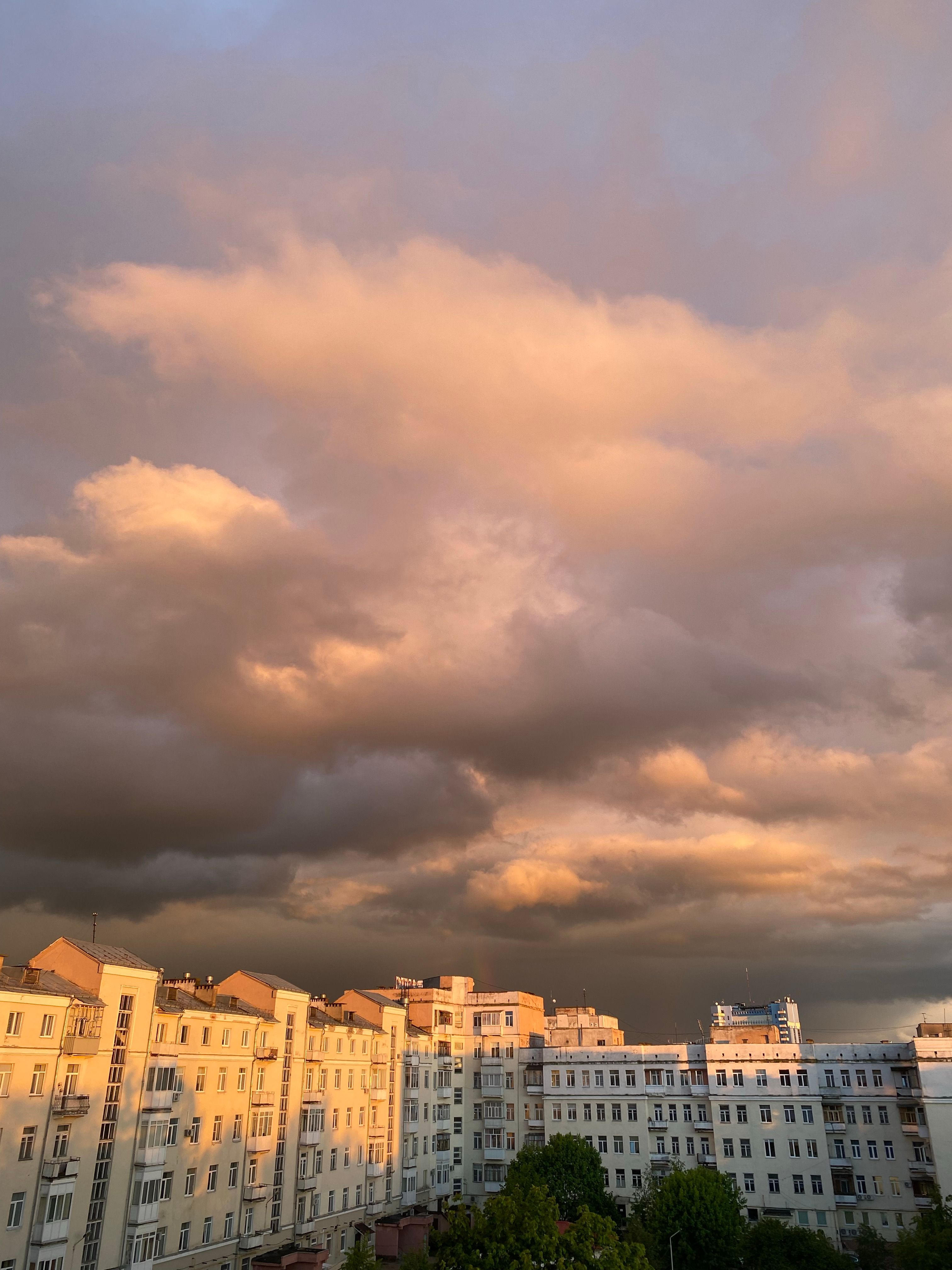 Old Gothic Buildings on Cloudy Sky Background · Free Stock Photo