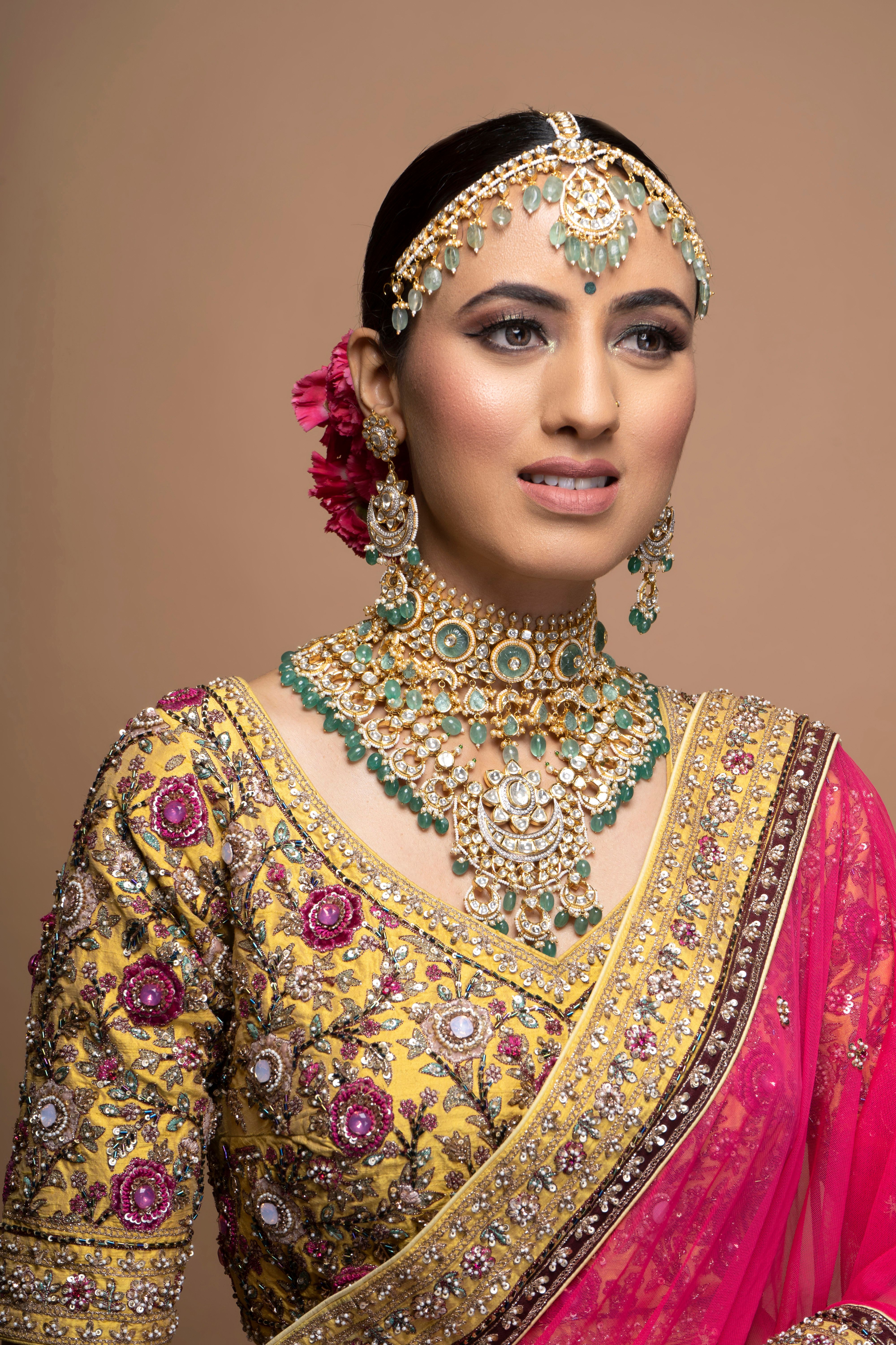 Portrait of Indian Bride Wearing Ornate Jewellery · Free Stock Photo