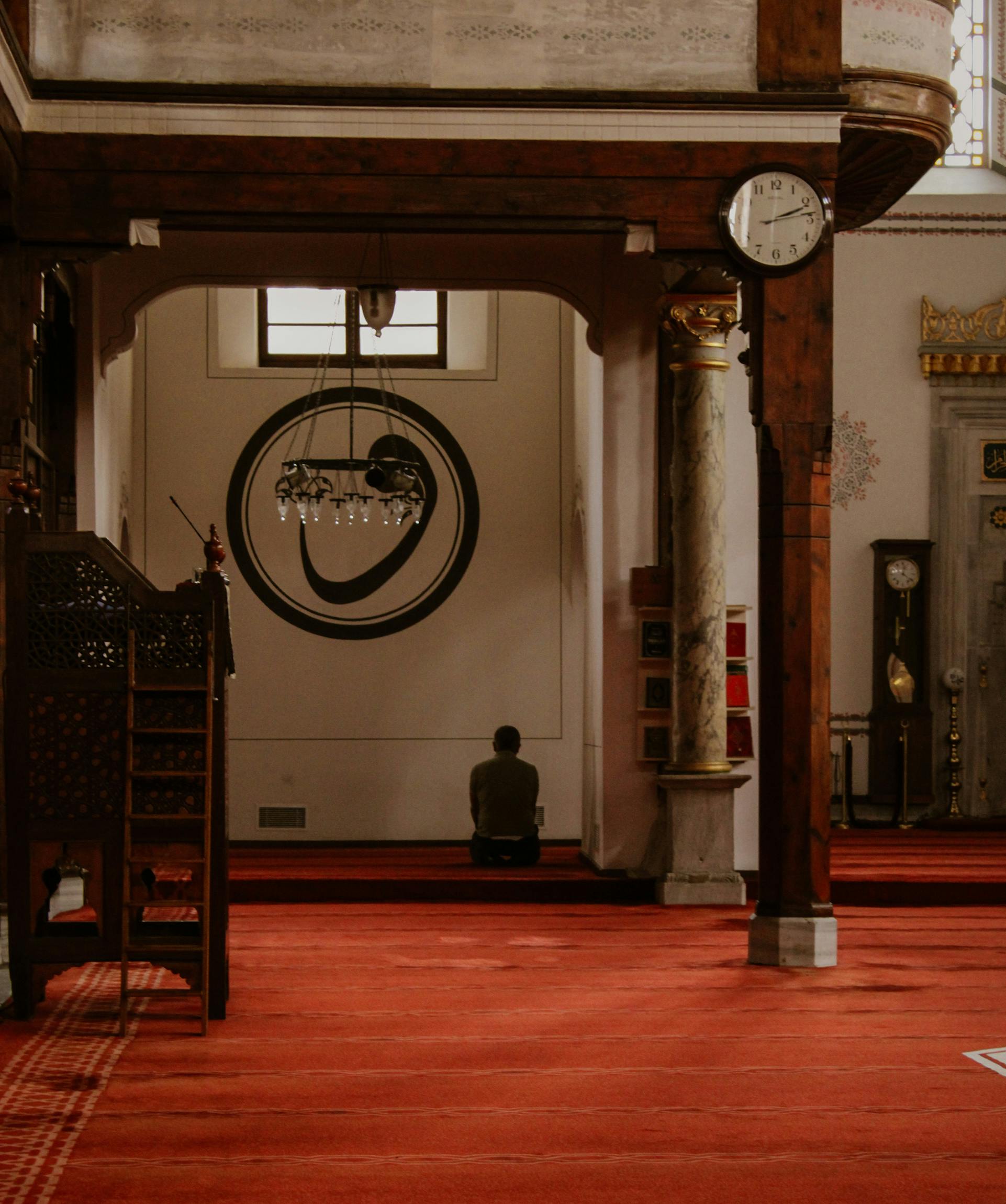 A Man in Prostration Prayer Position in a Mosque · Free Stock Photo