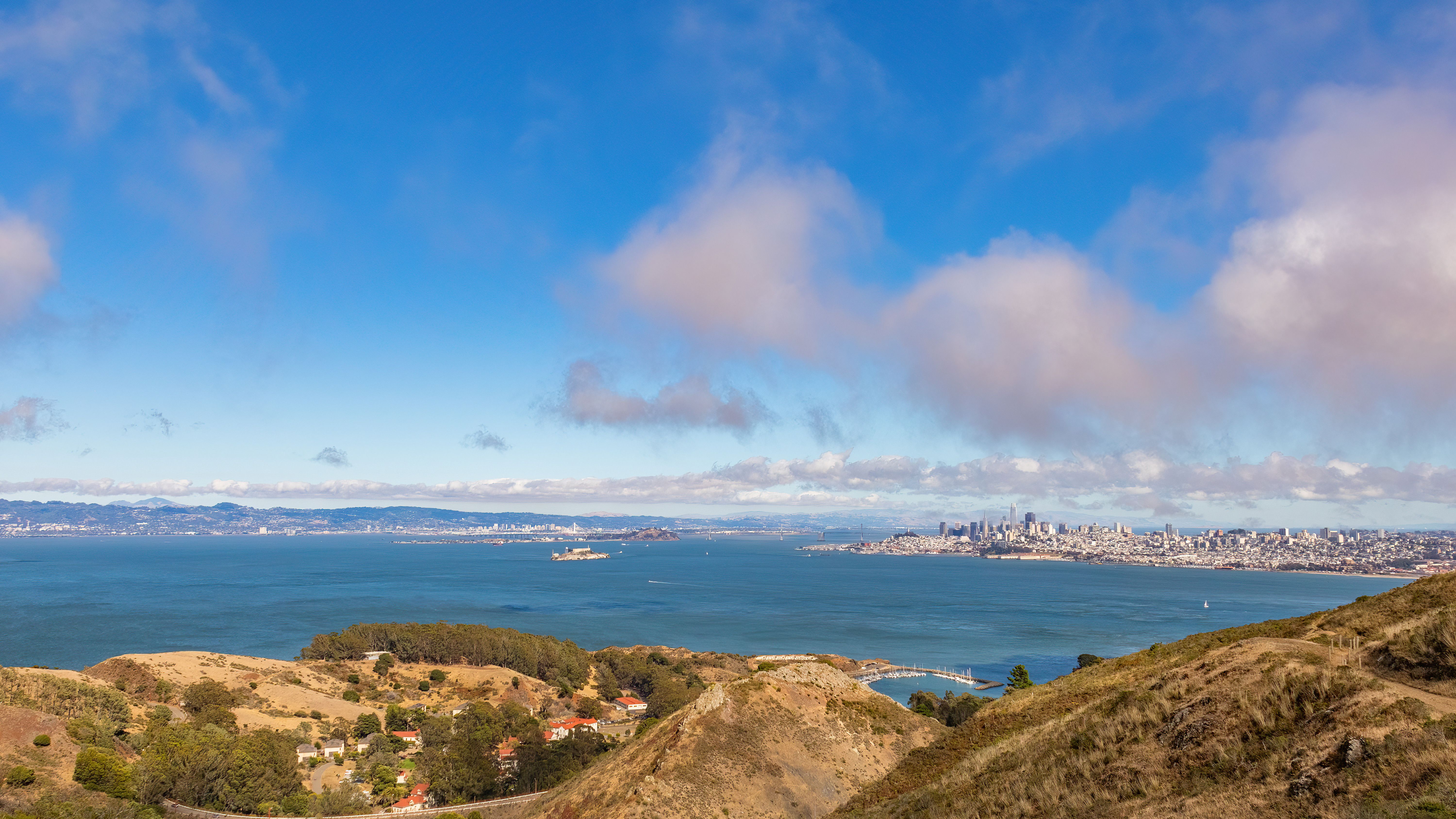 Blue Sea Seen from Hill · Free Stock Photo