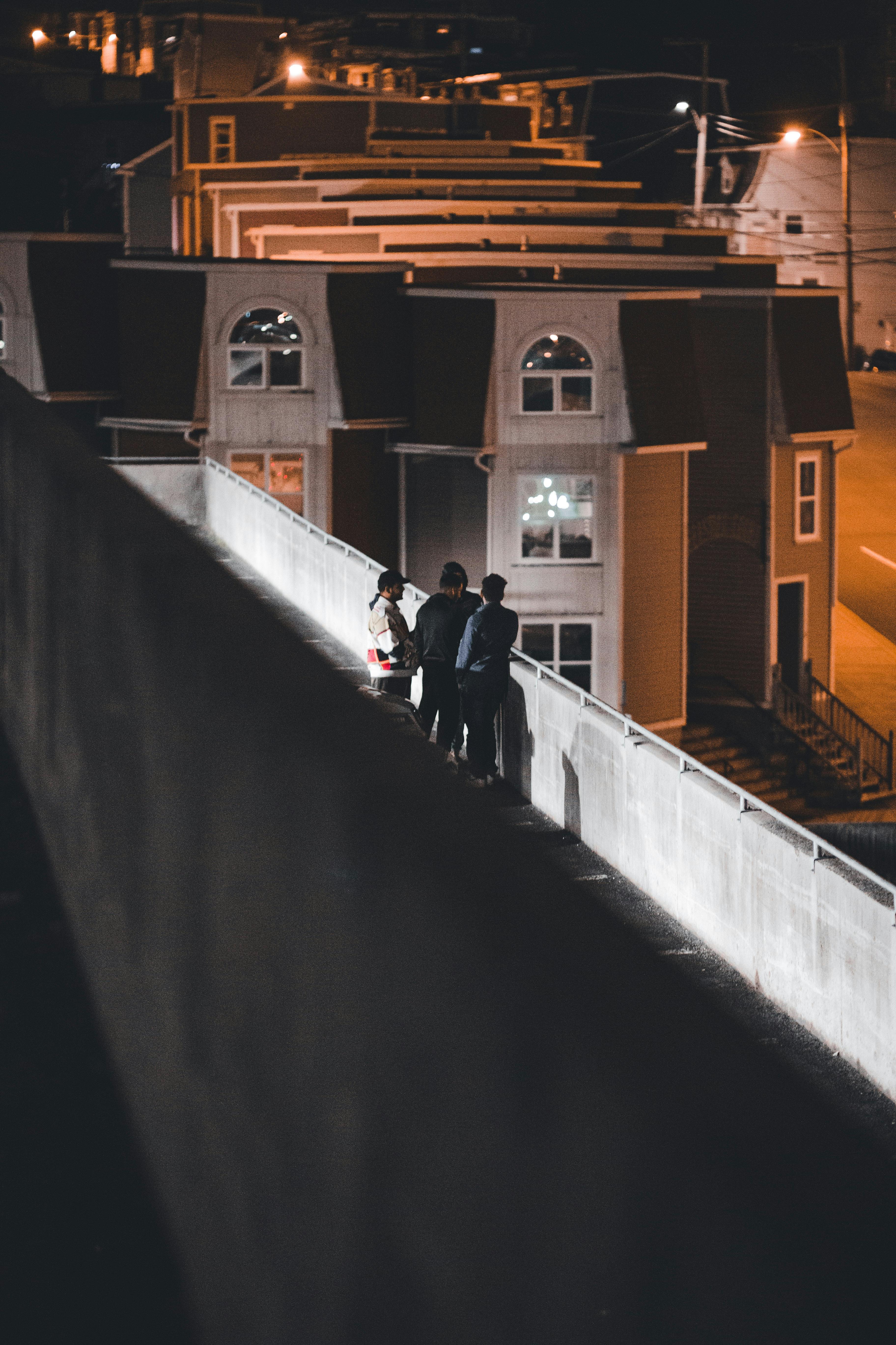 People on Roof at Night · Free Stock Photo