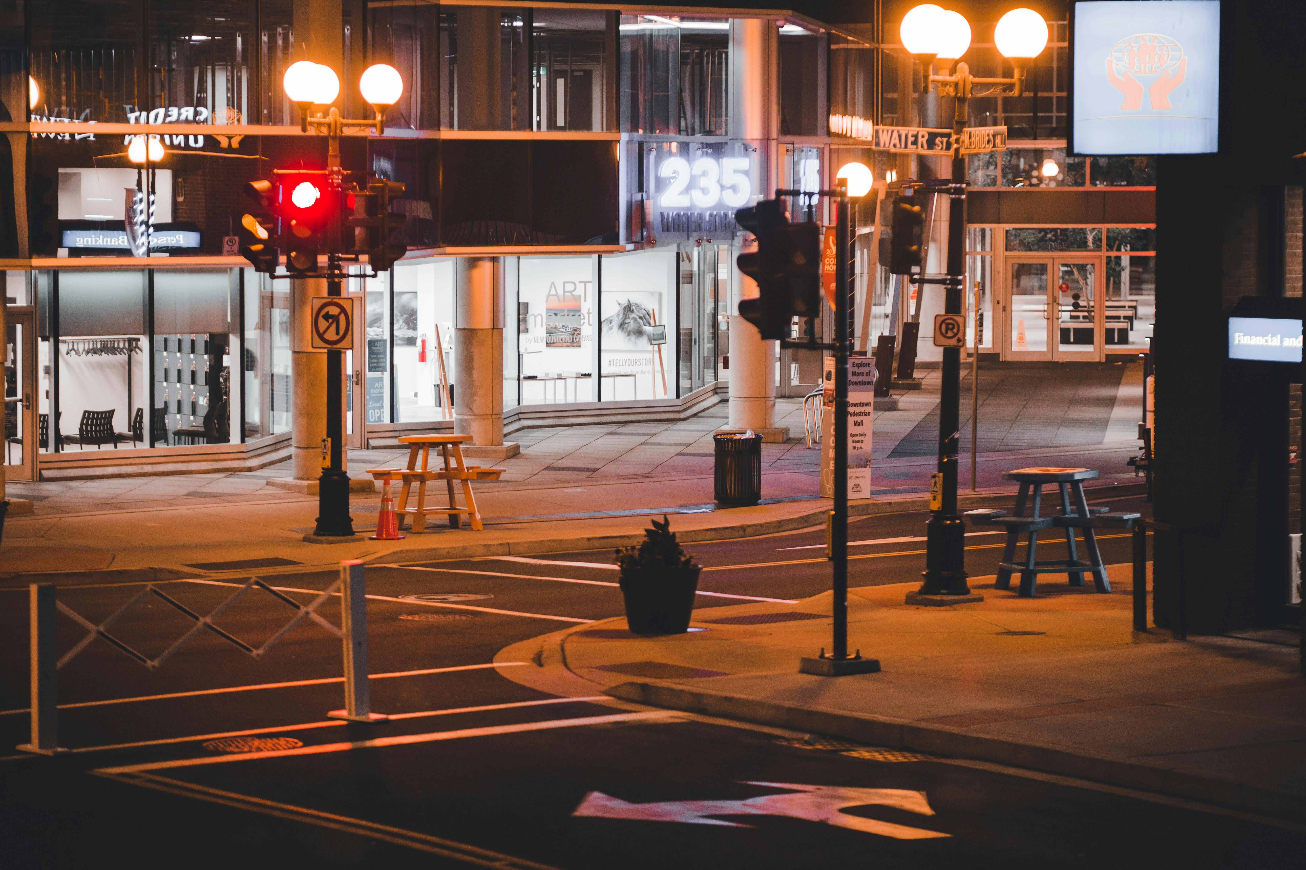 Traffic Lights During Night Time · Free Stock Photo