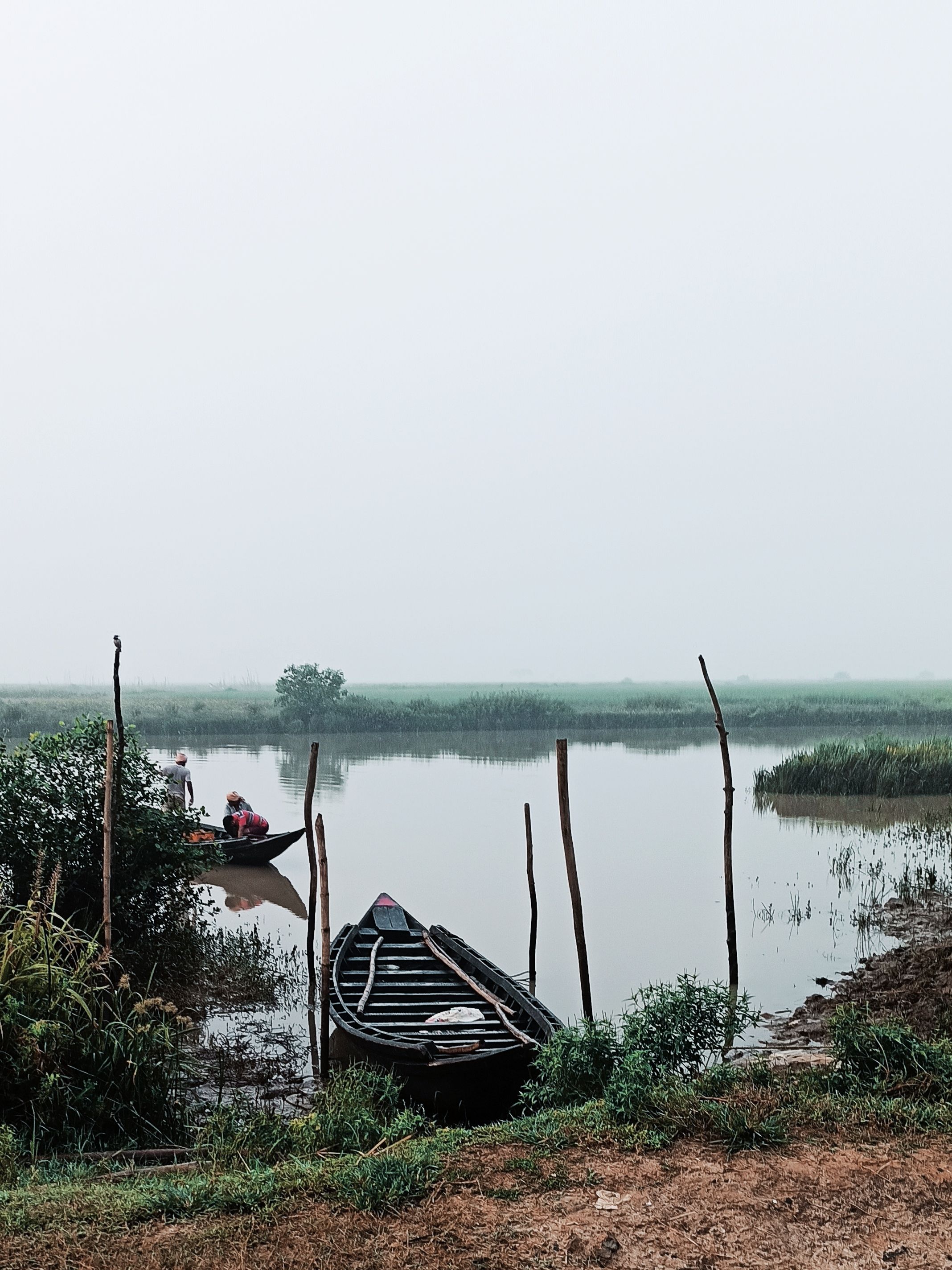 Thick Fog Gathering over a Small Coastal Village · Free Stock Photo