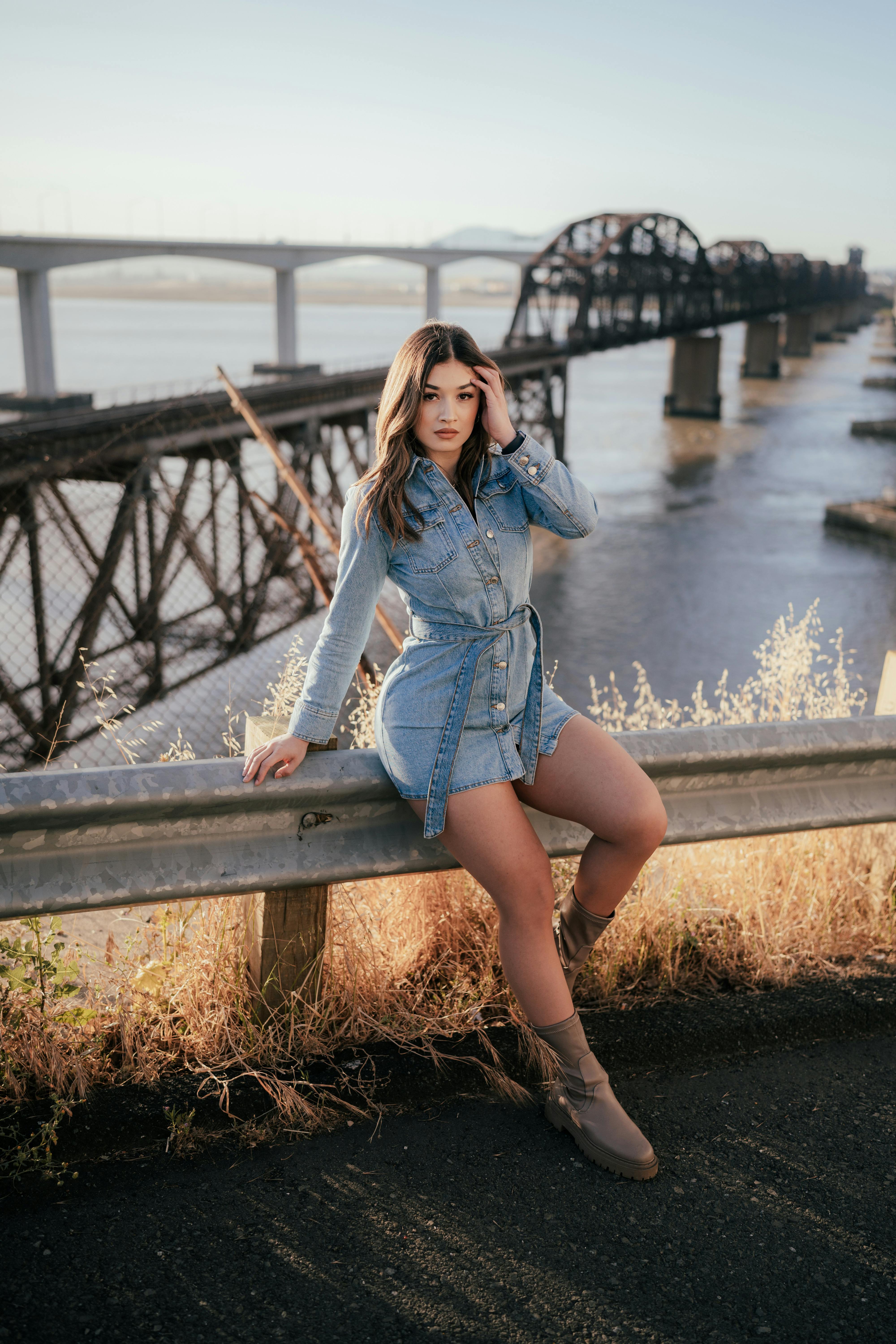 Portrait of a Woman with a River in the Background · Free Stock Photo