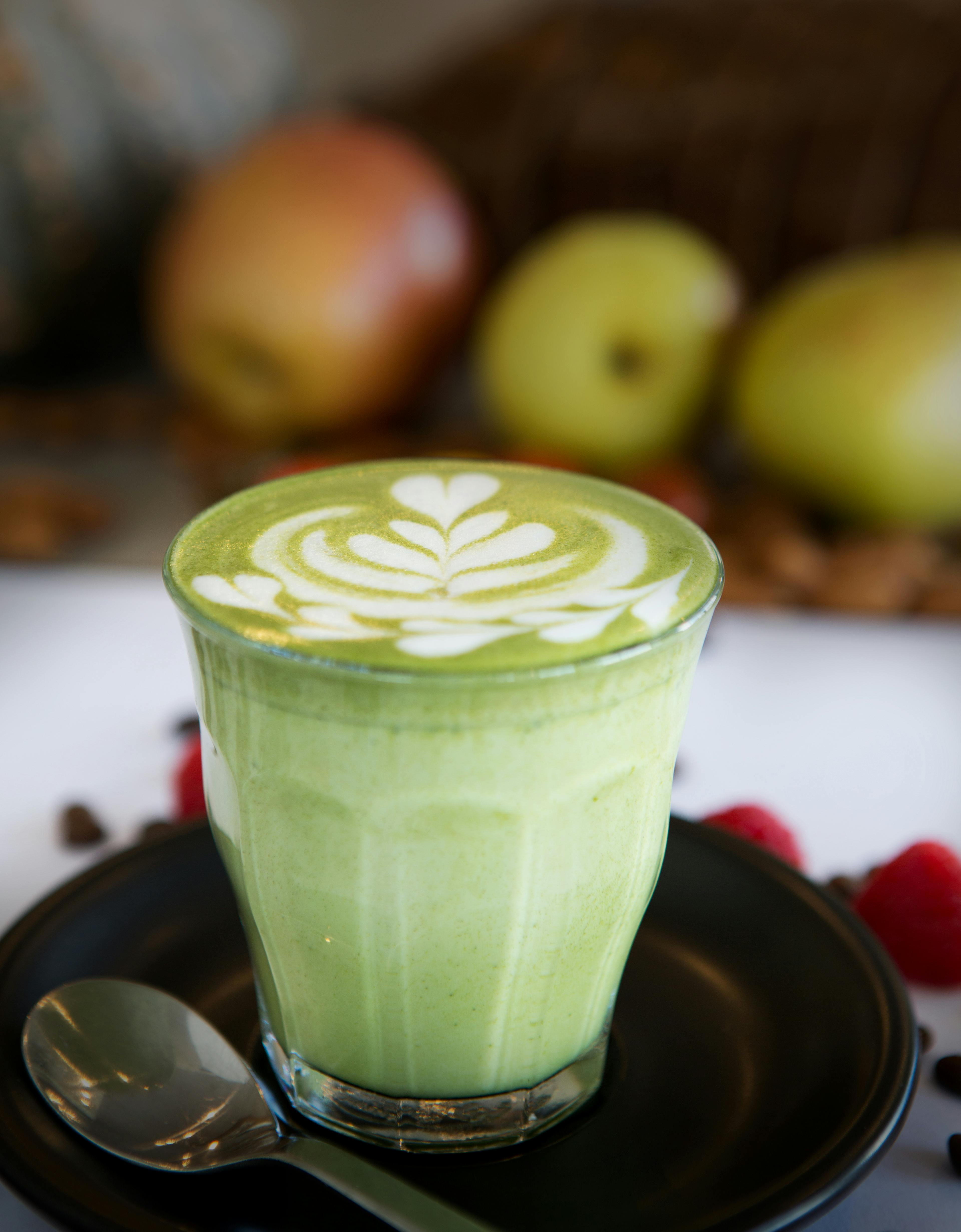 Matcha Late Drink in Close Up Shot · Free Stock Photo