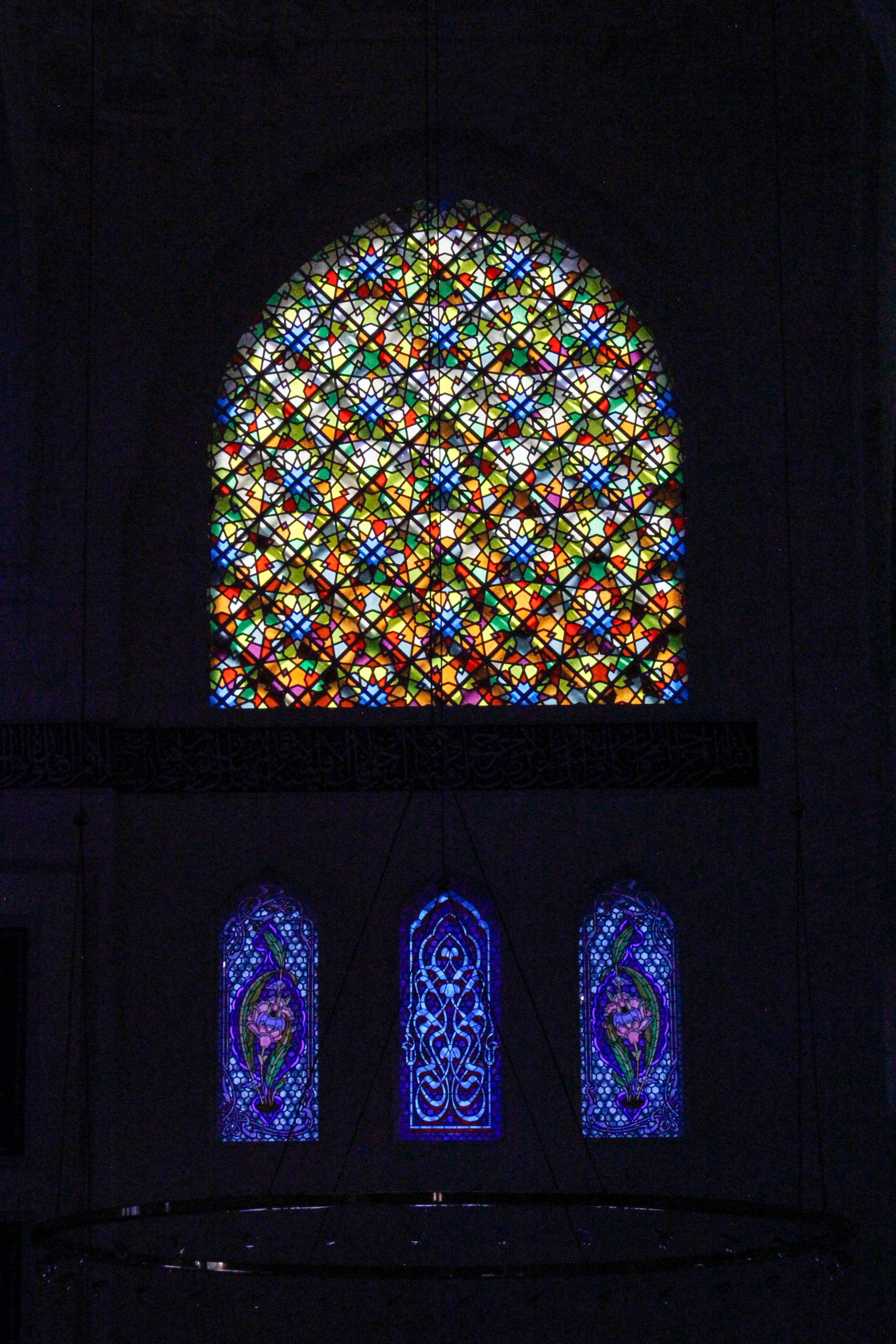 Blue Red Yellow and Green Tiffany Glass Window · Free Stock Photo