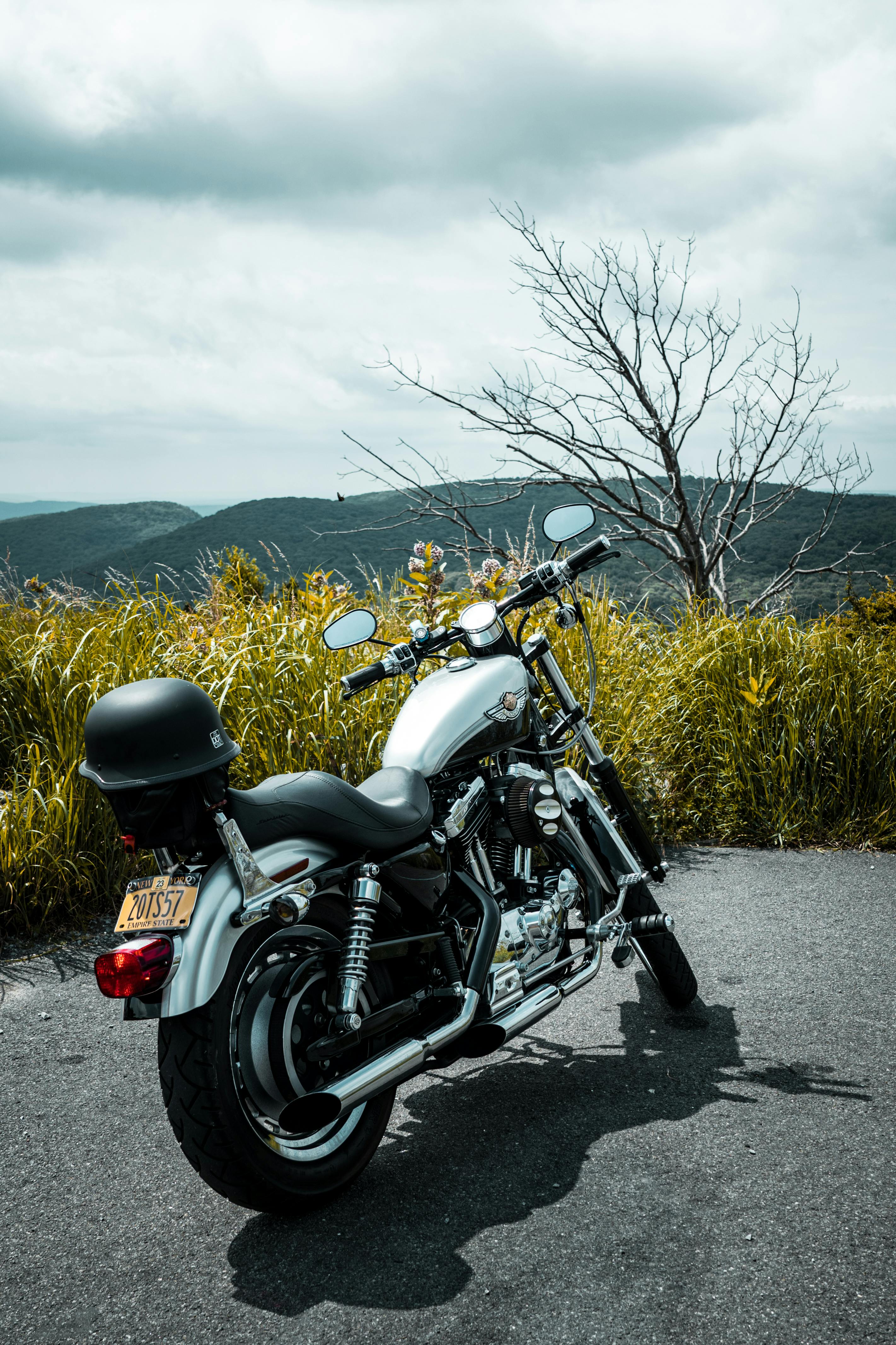 Helmet on Bajaj Motorcycle · Free Stock Photo