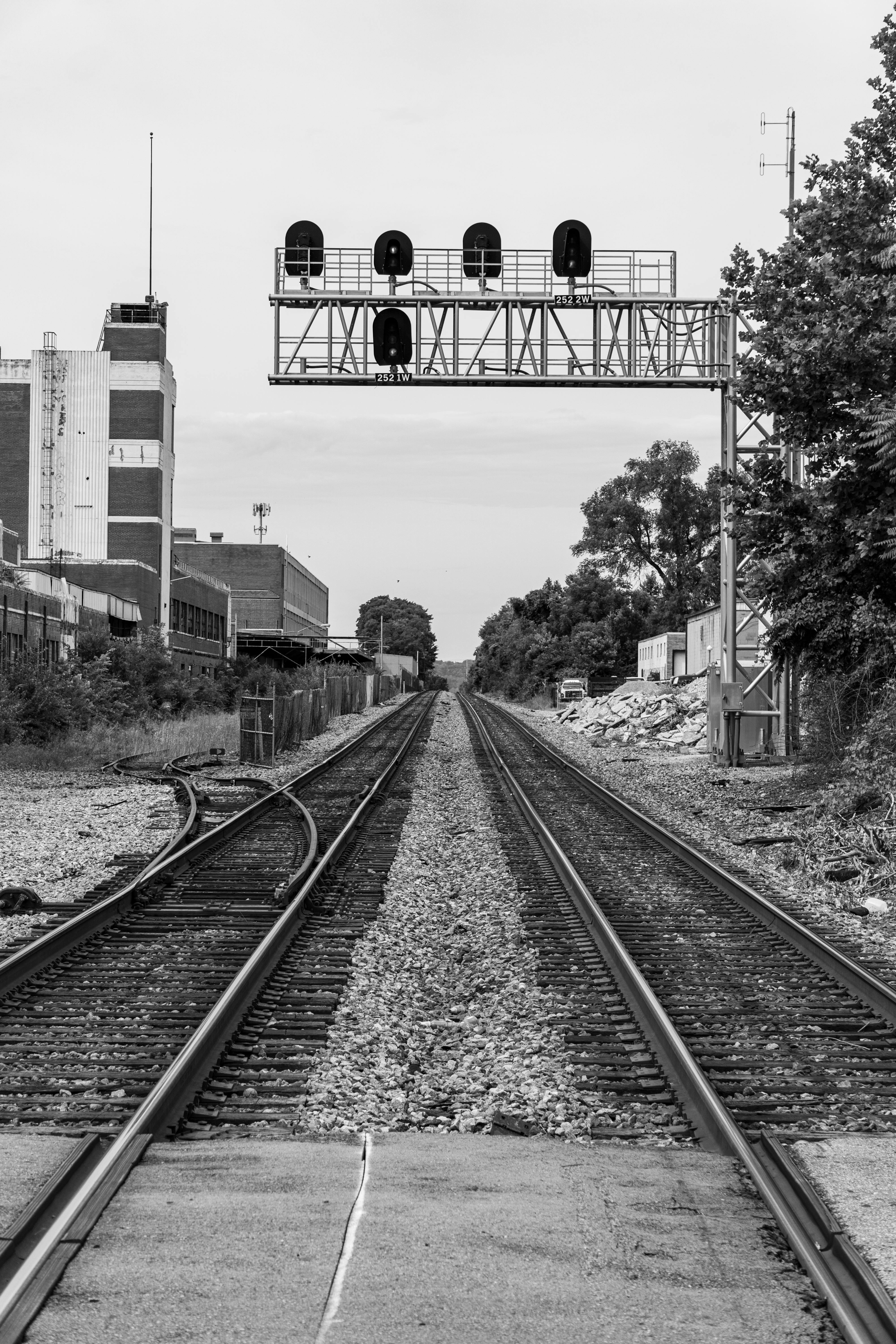 Grayscale Photography of Train Station · Free Stock Photo