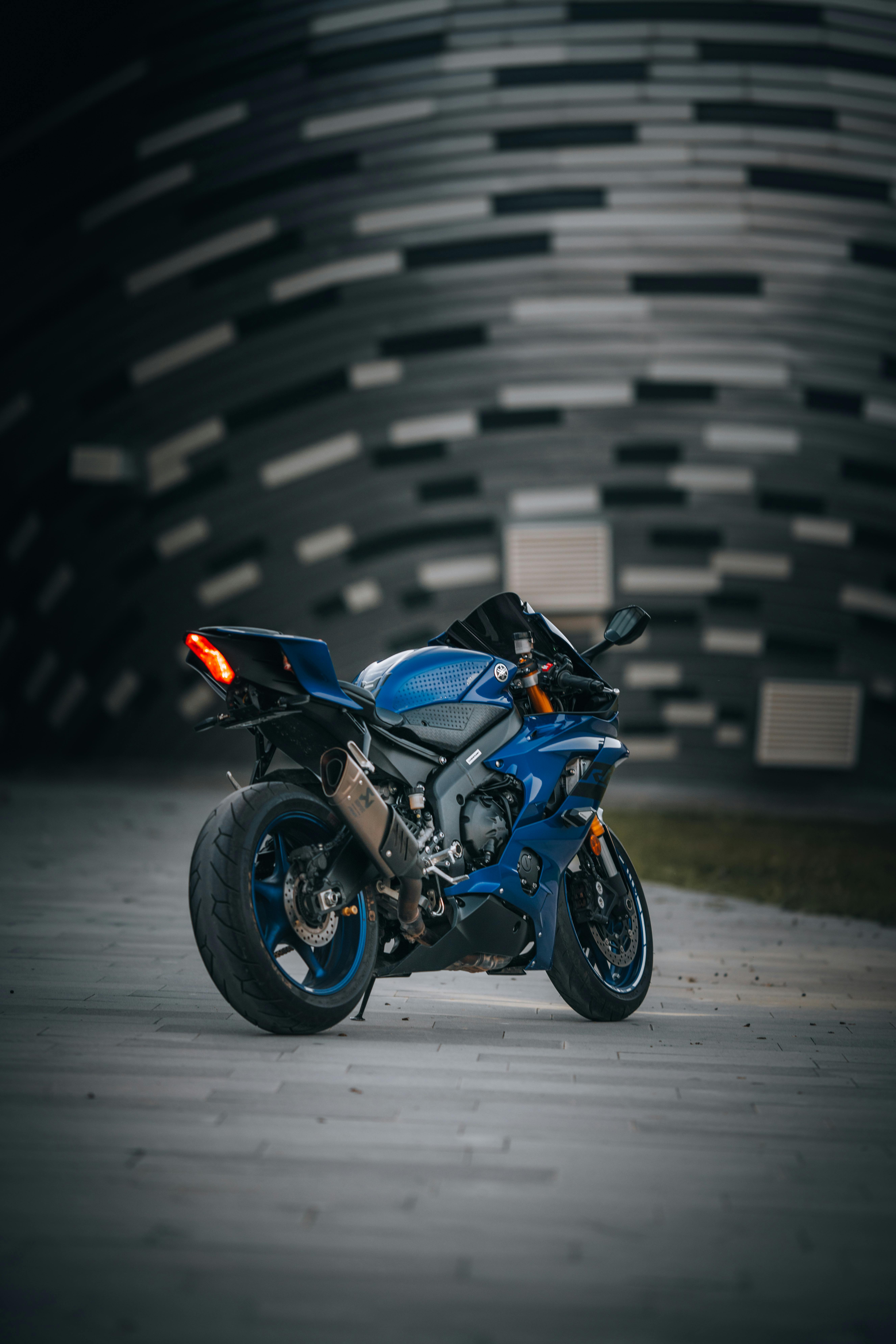 Blue and White Suzuki GSXR Motorcycle · Free Stock Photo