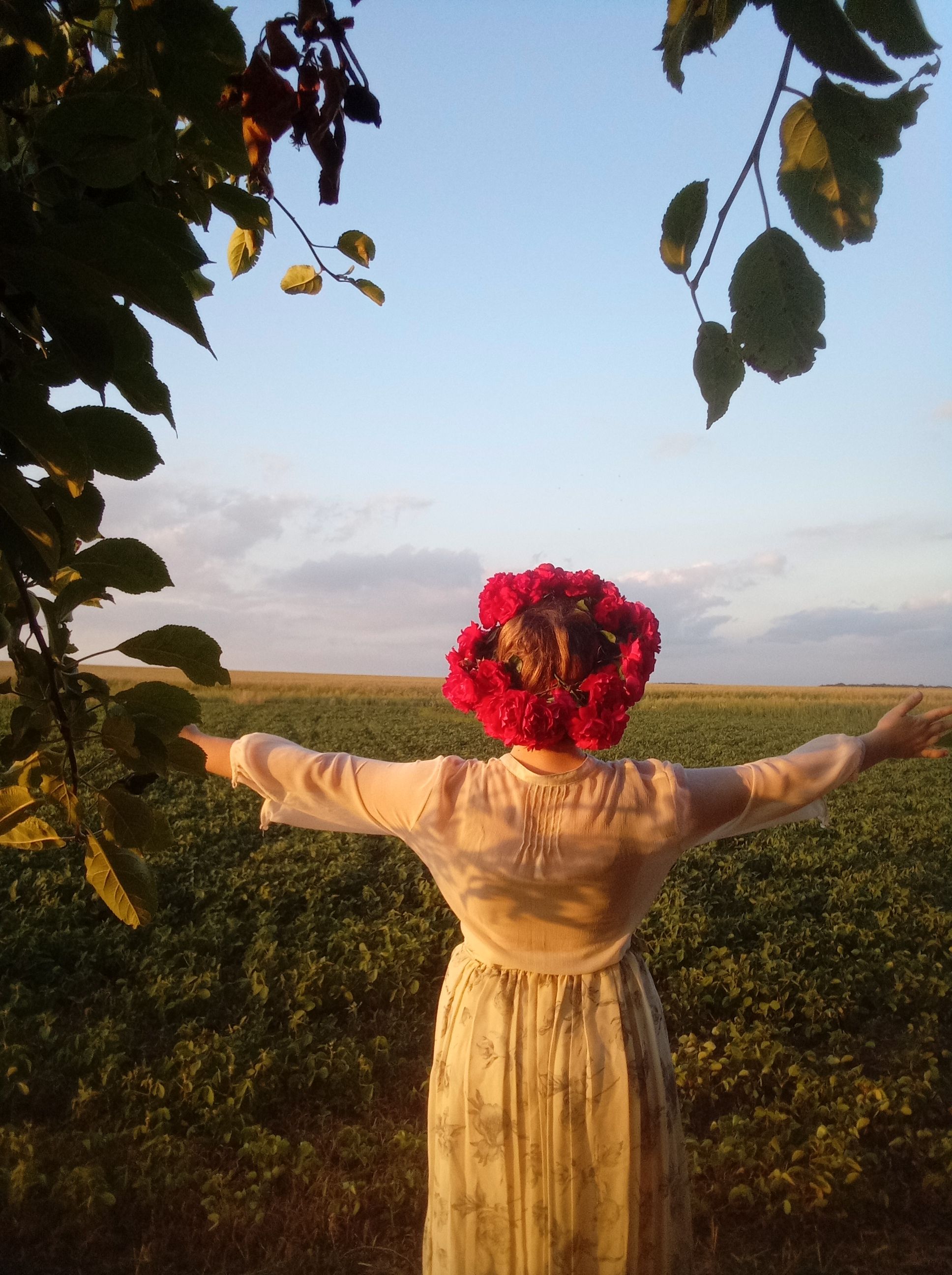 Woman in White Dress Looking at Field in Countryside · Free Stock Photo