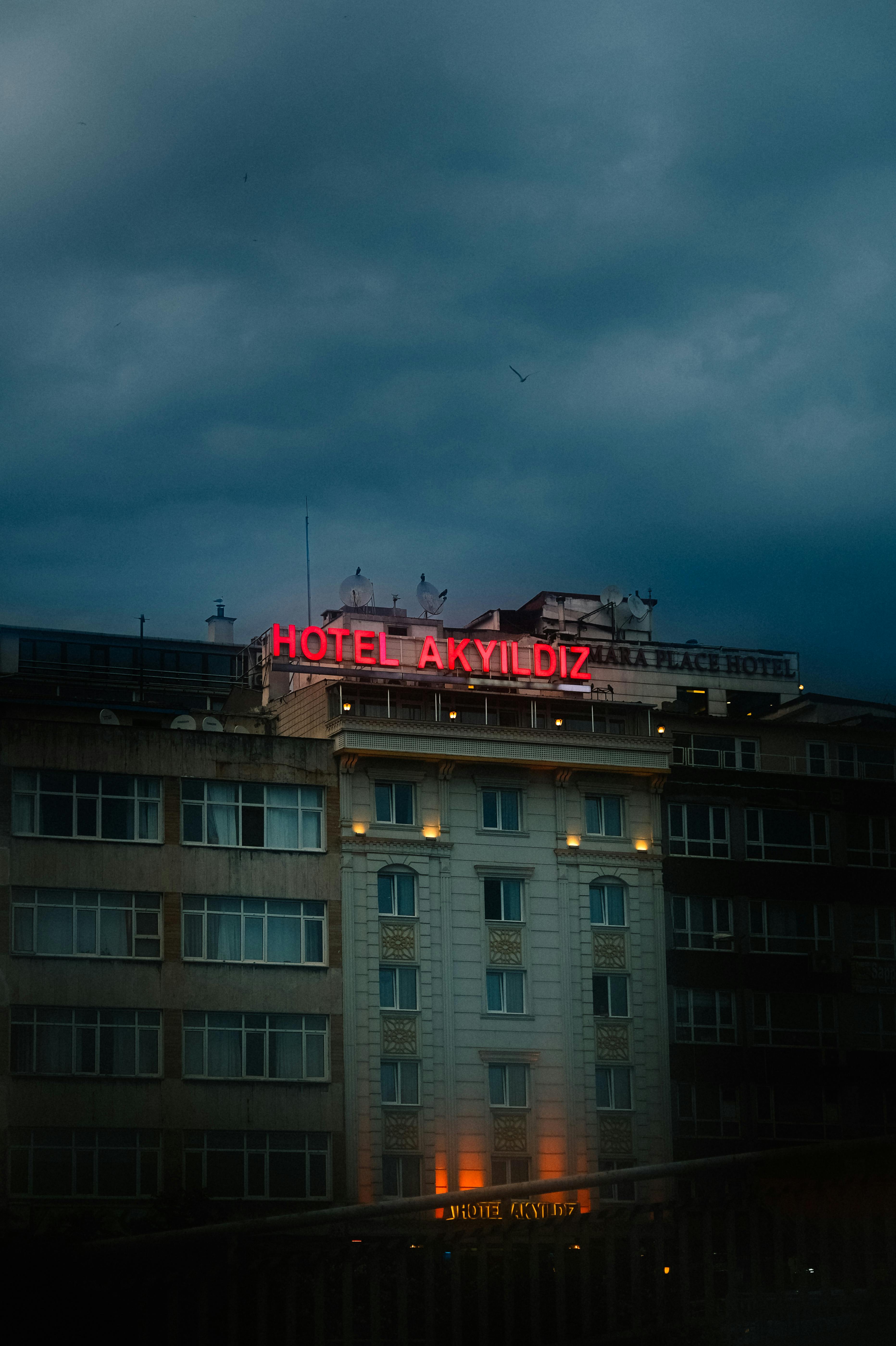 Hotel Sign at Night · Free Stock Photo