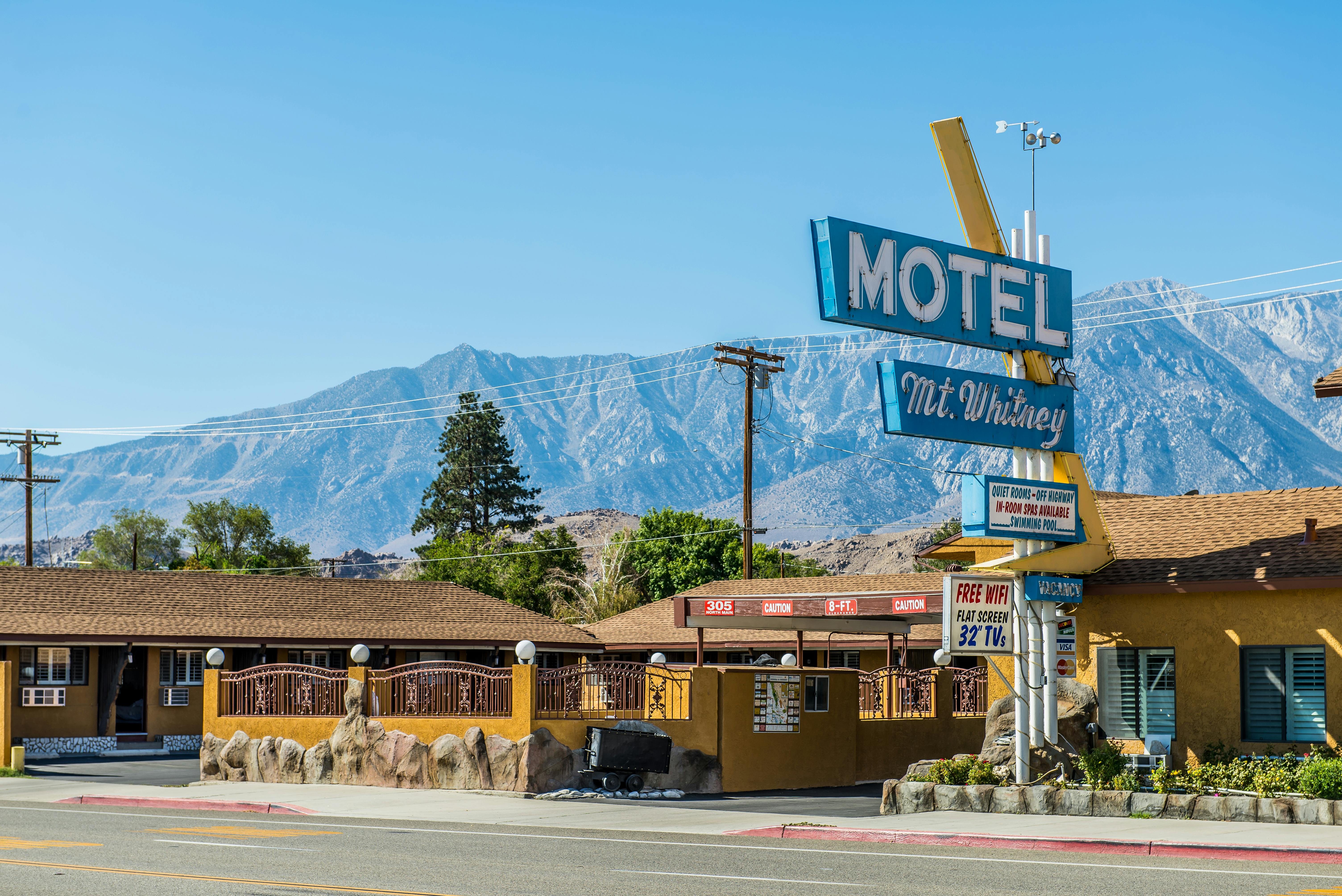 A Motel with a Mountain Background · Free Stock Photo