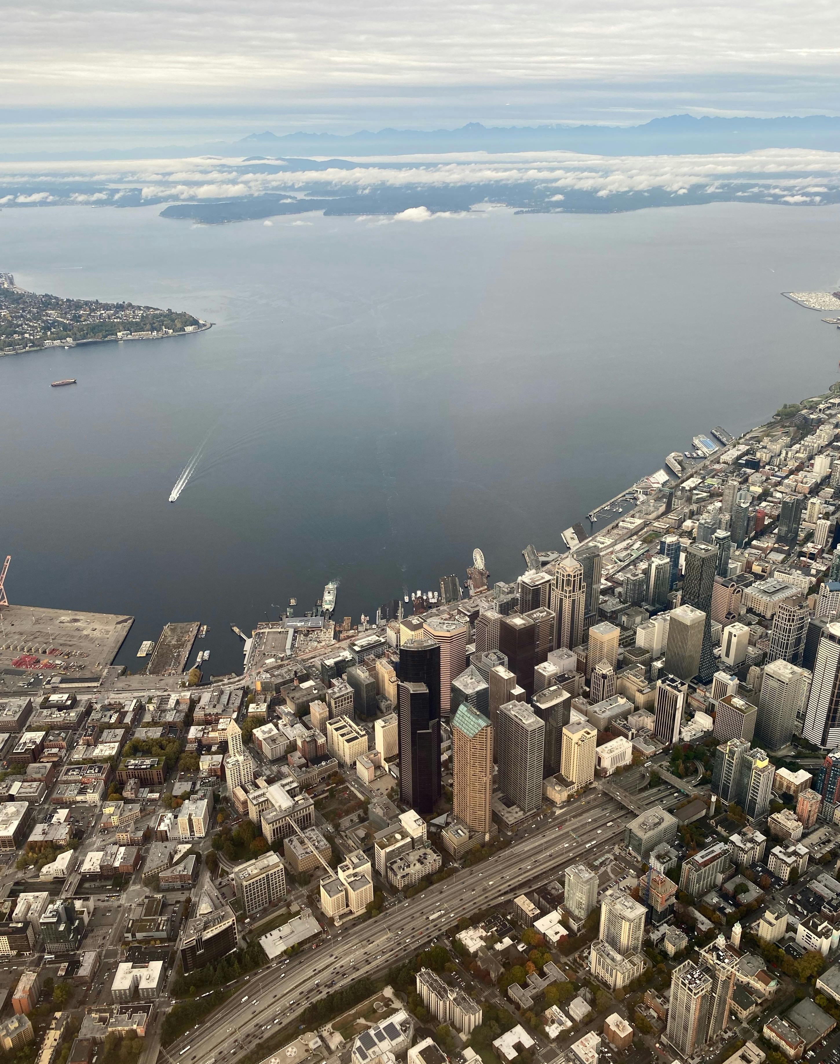 Waterfront Aerial View of City Buildings · Free Stock Photo