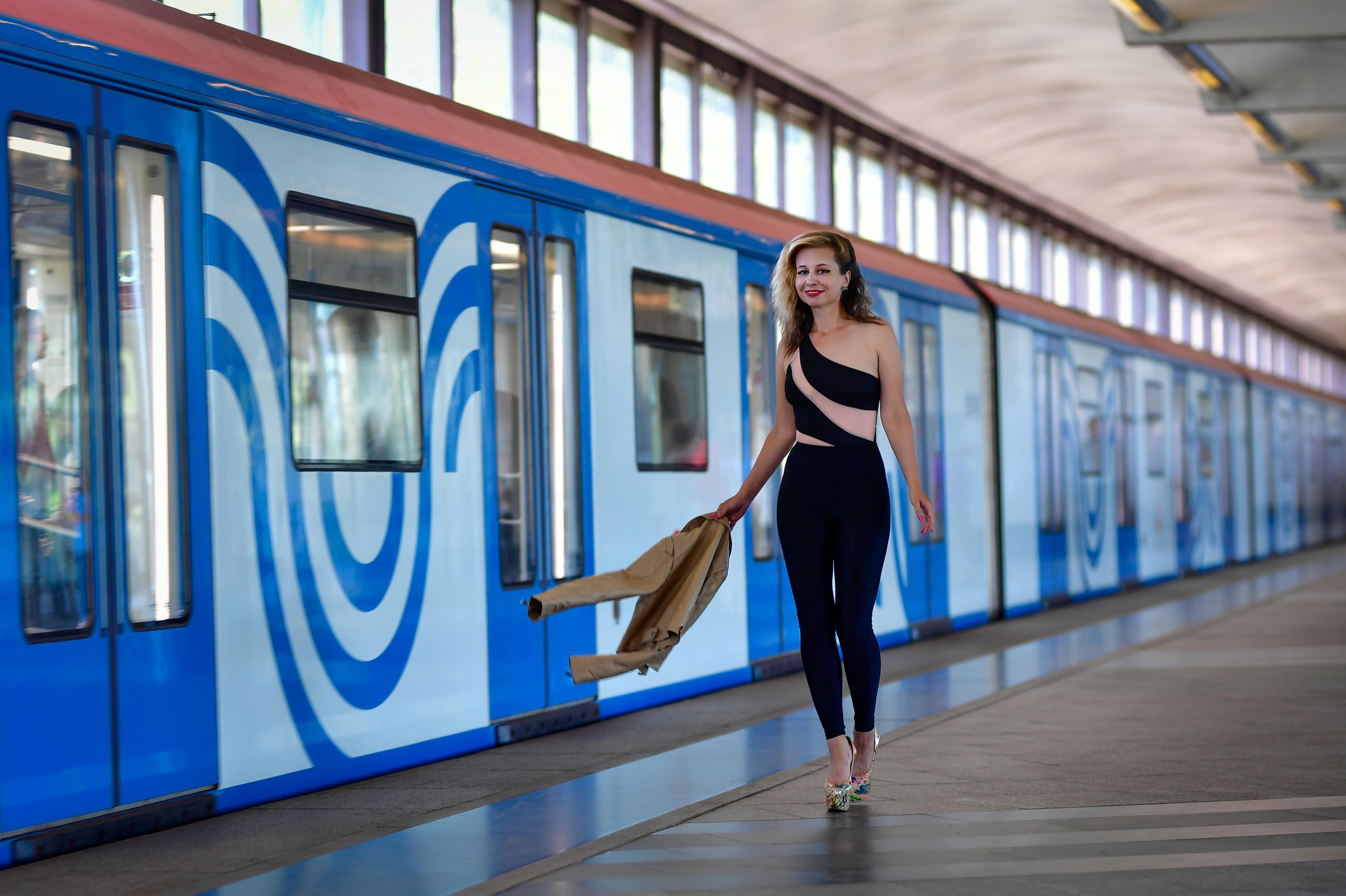 Blonde Woman Walking on Train Station · Free Stock Photo