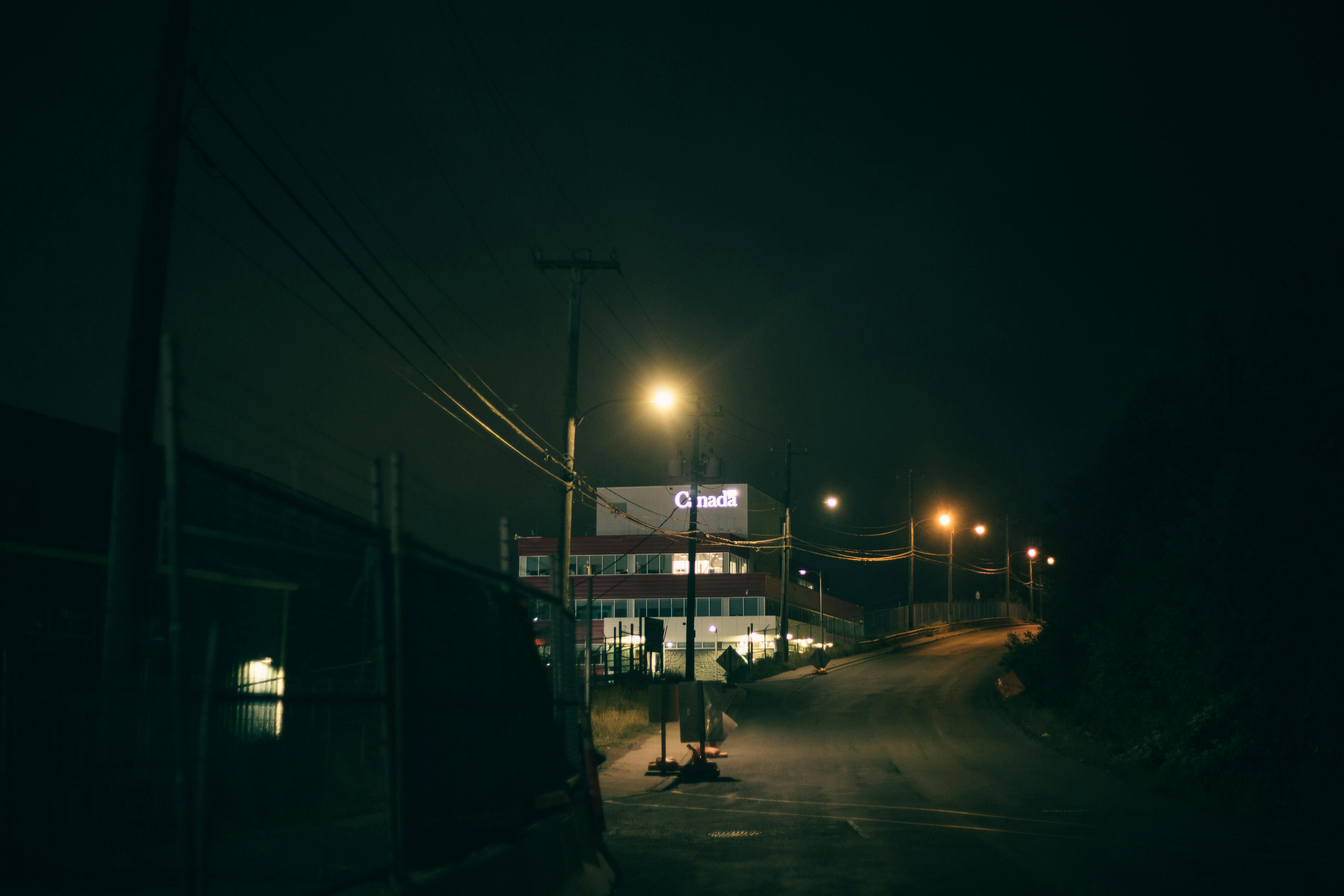 An Empty Road at Night · Free Stock Photo