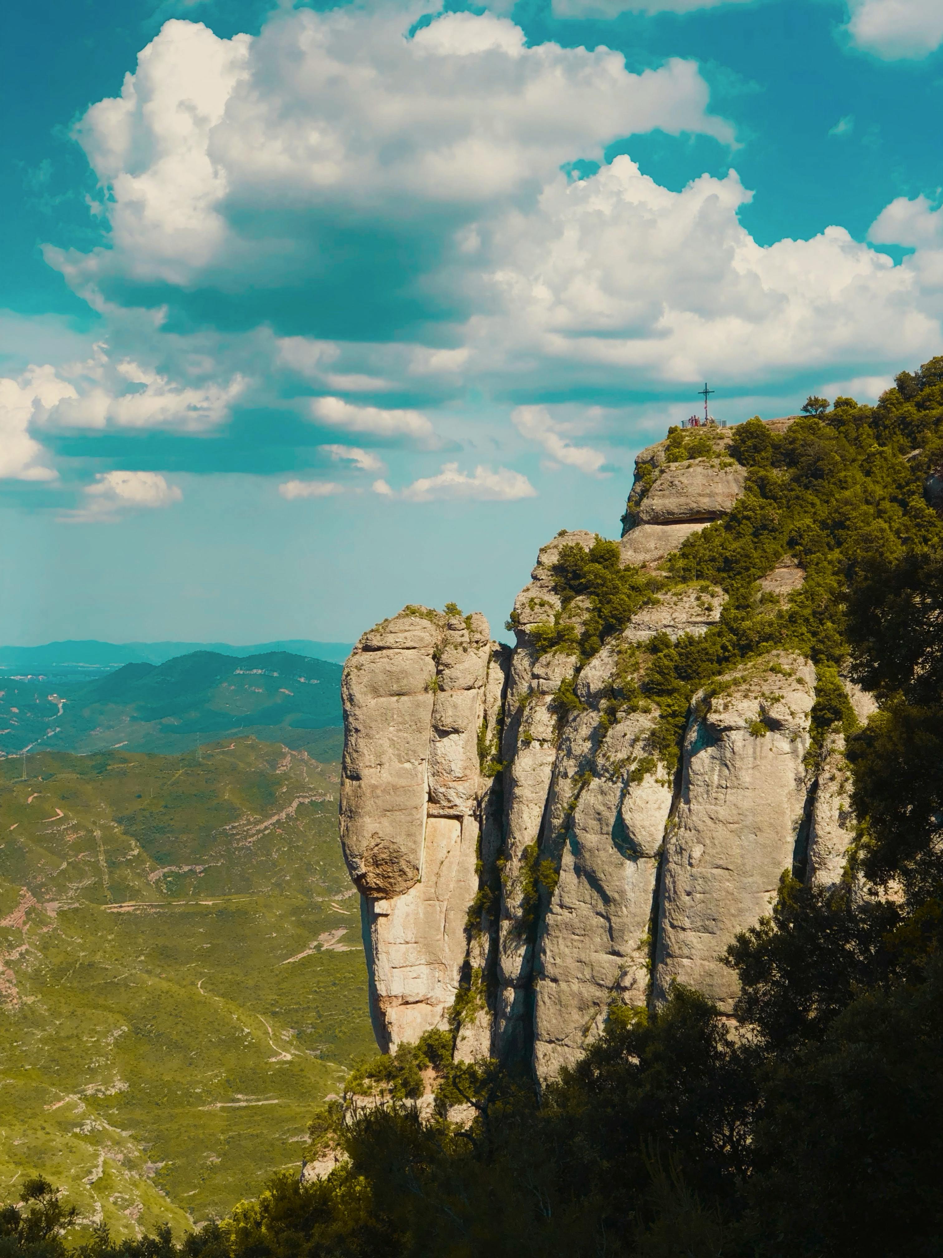 Blue Sky and Clouds over Montserrat Mountain · Free Stock Photo