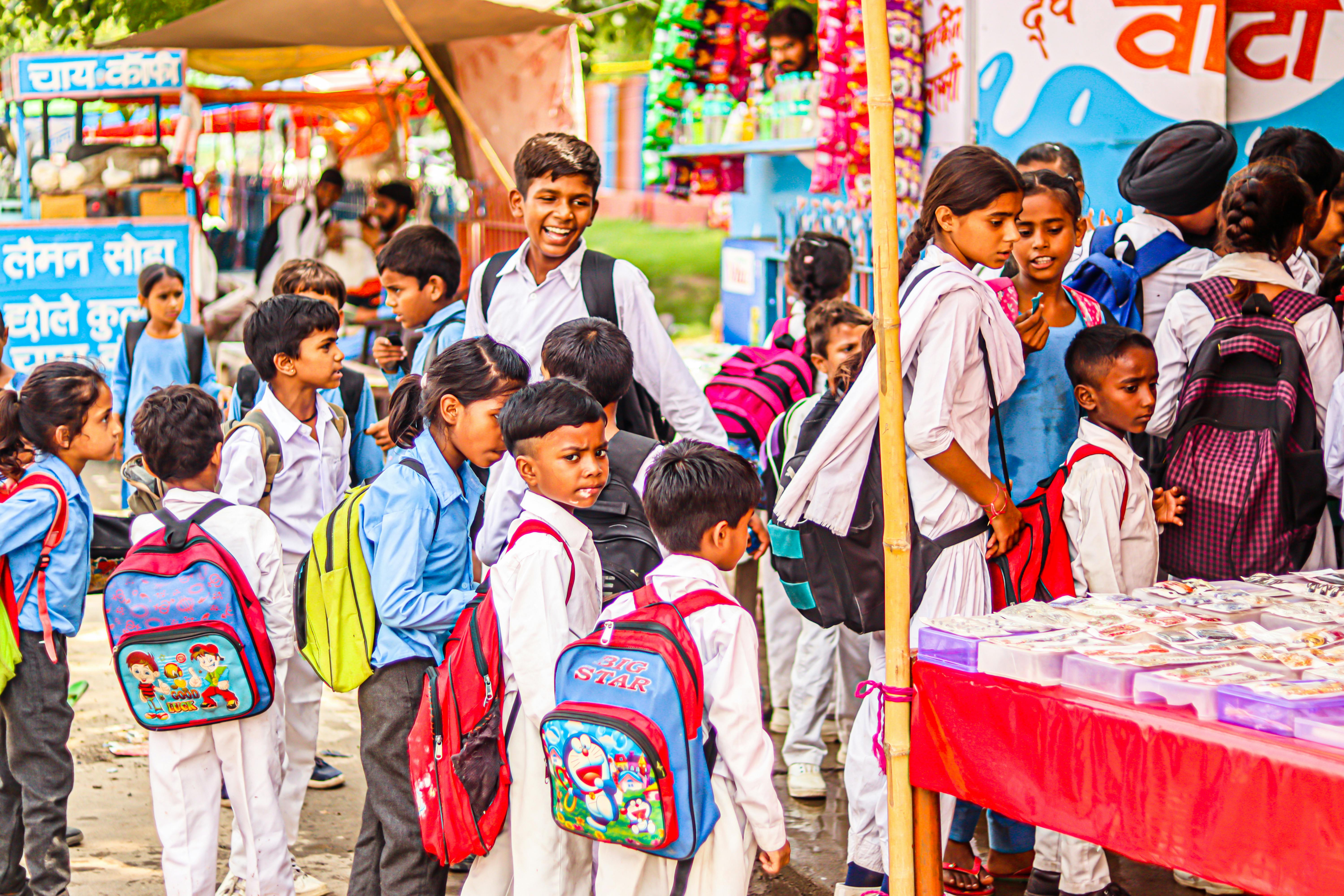 Photo of a Children Standing in Queue · Free Stock Photo