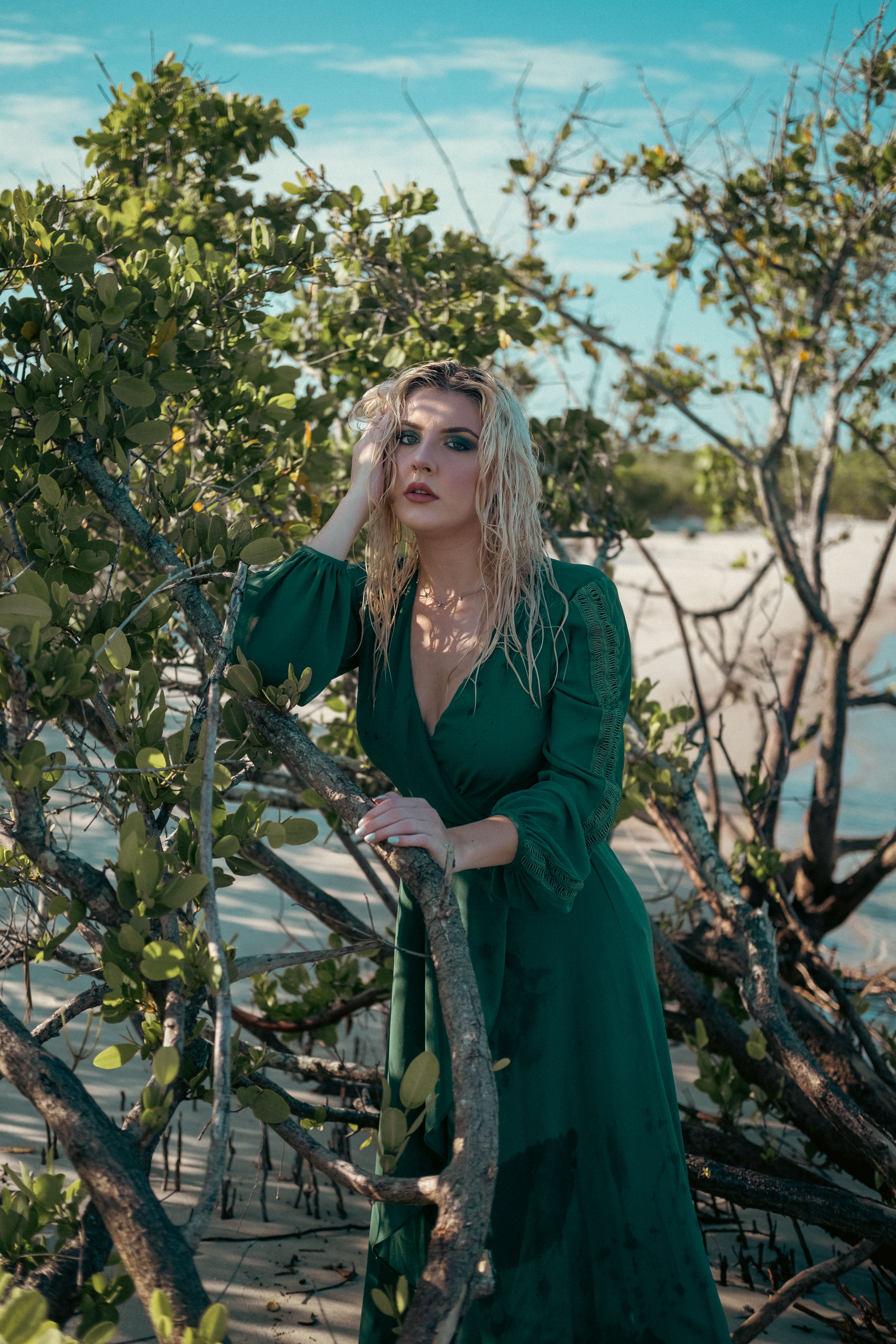 Beautiful Woman in Green Dress · Free Stock Photo