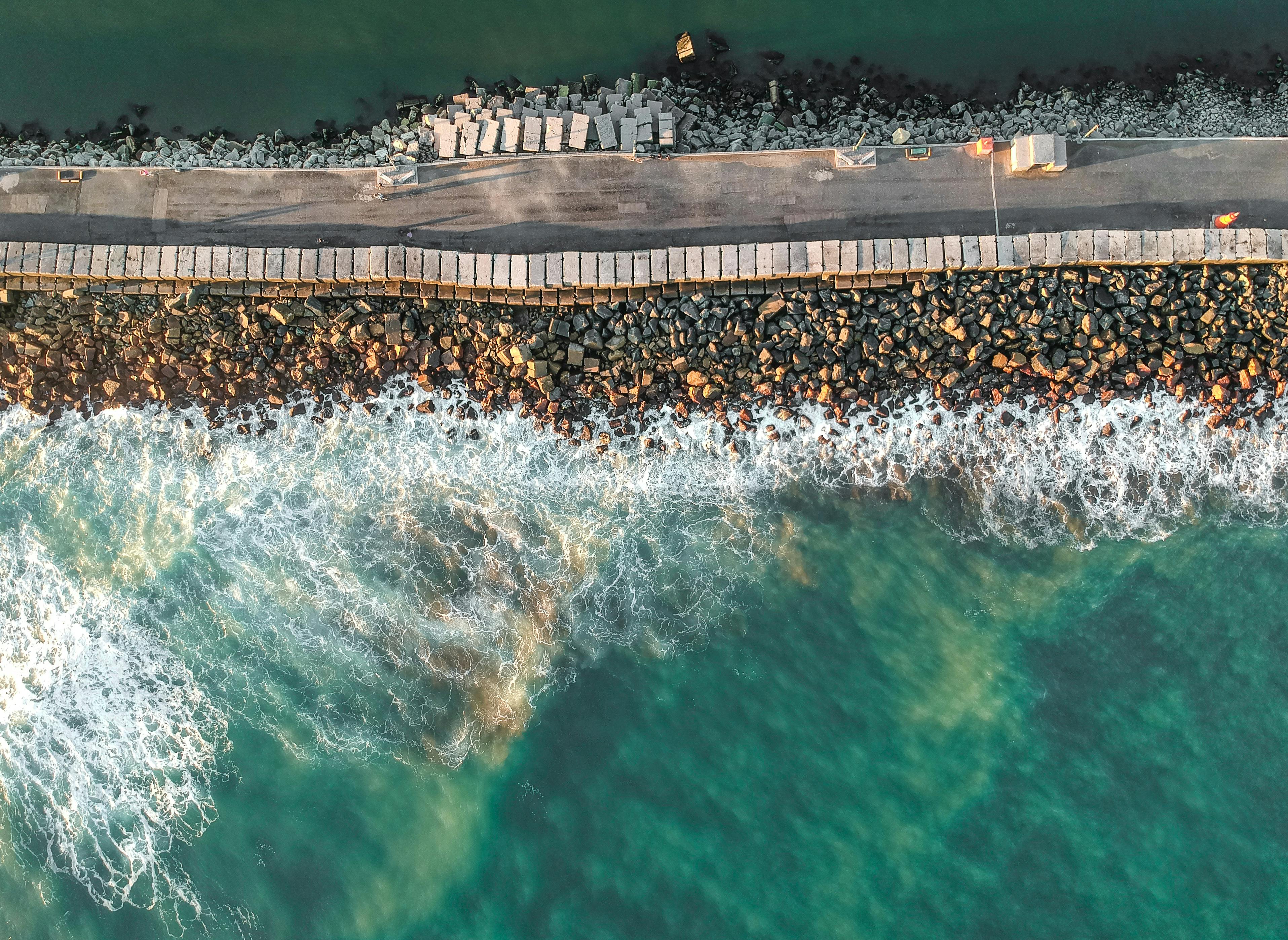 Beach Along Turquoise Sea · Free Stock Photo