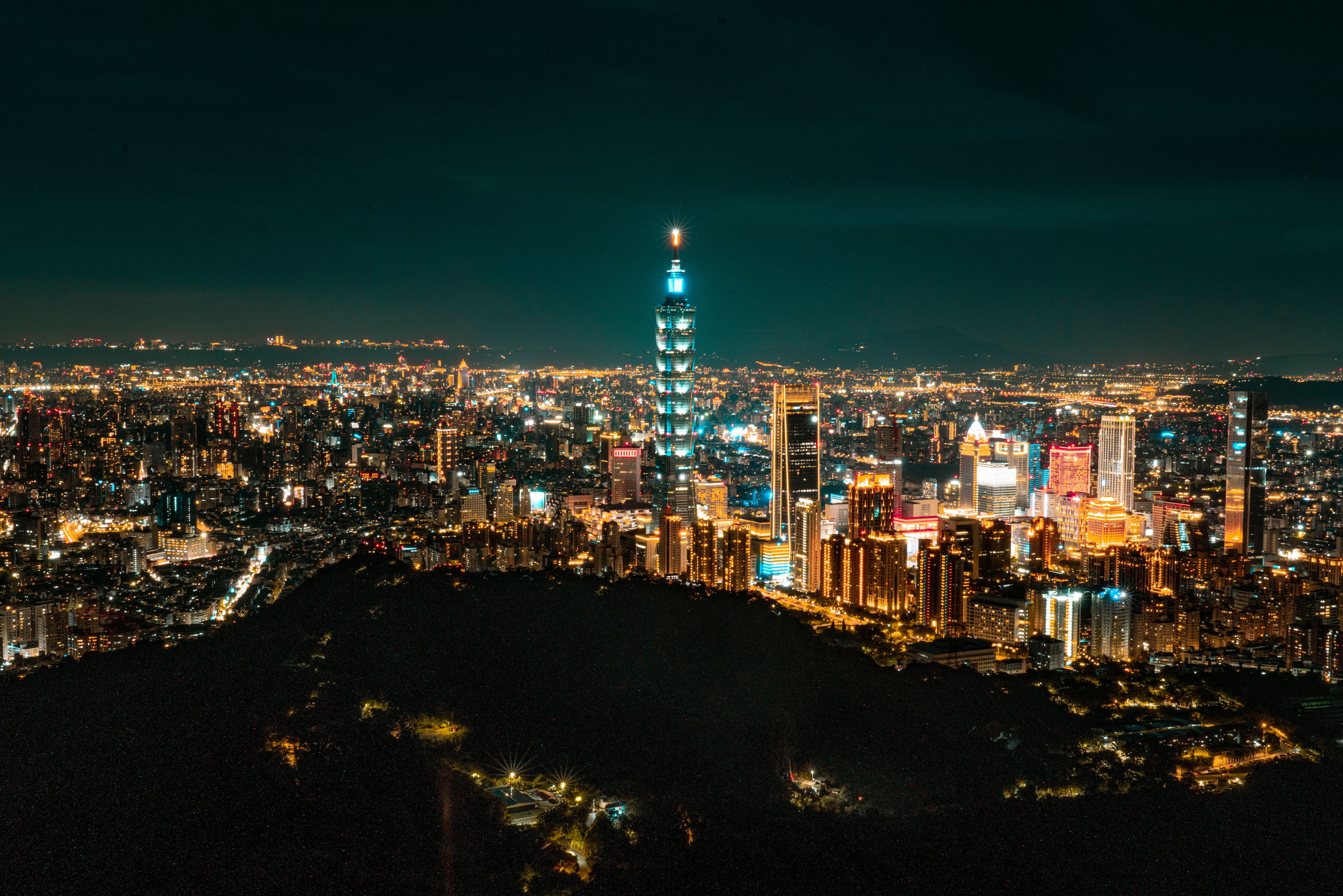 City Skyline during Night Time · Free Stock Photo