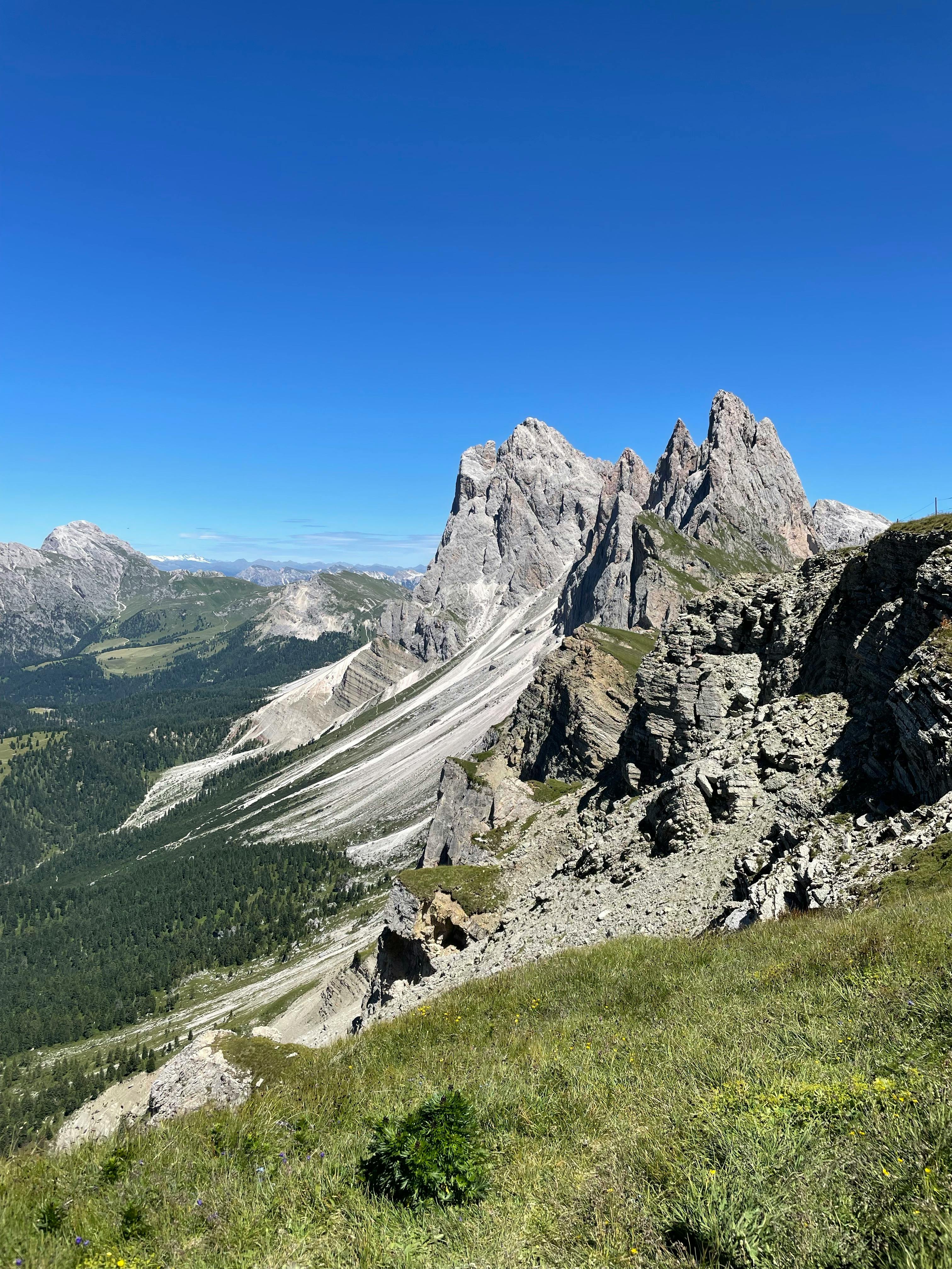 A Grass Field Near the Rocky Mountain Under the Blue Sky · Free Stock Photo