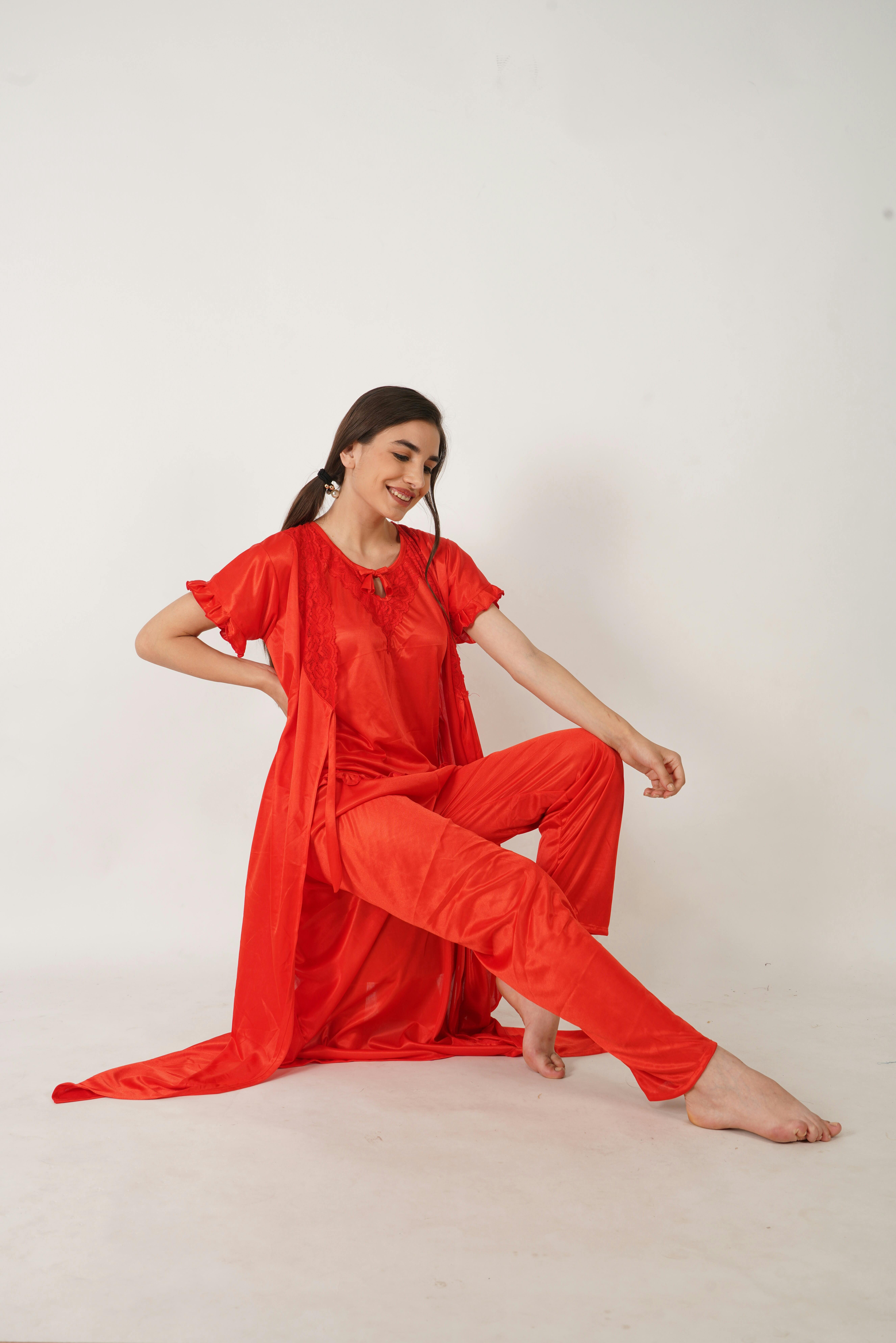 A Woman Wearing Red Clothes · Free Stock Photo