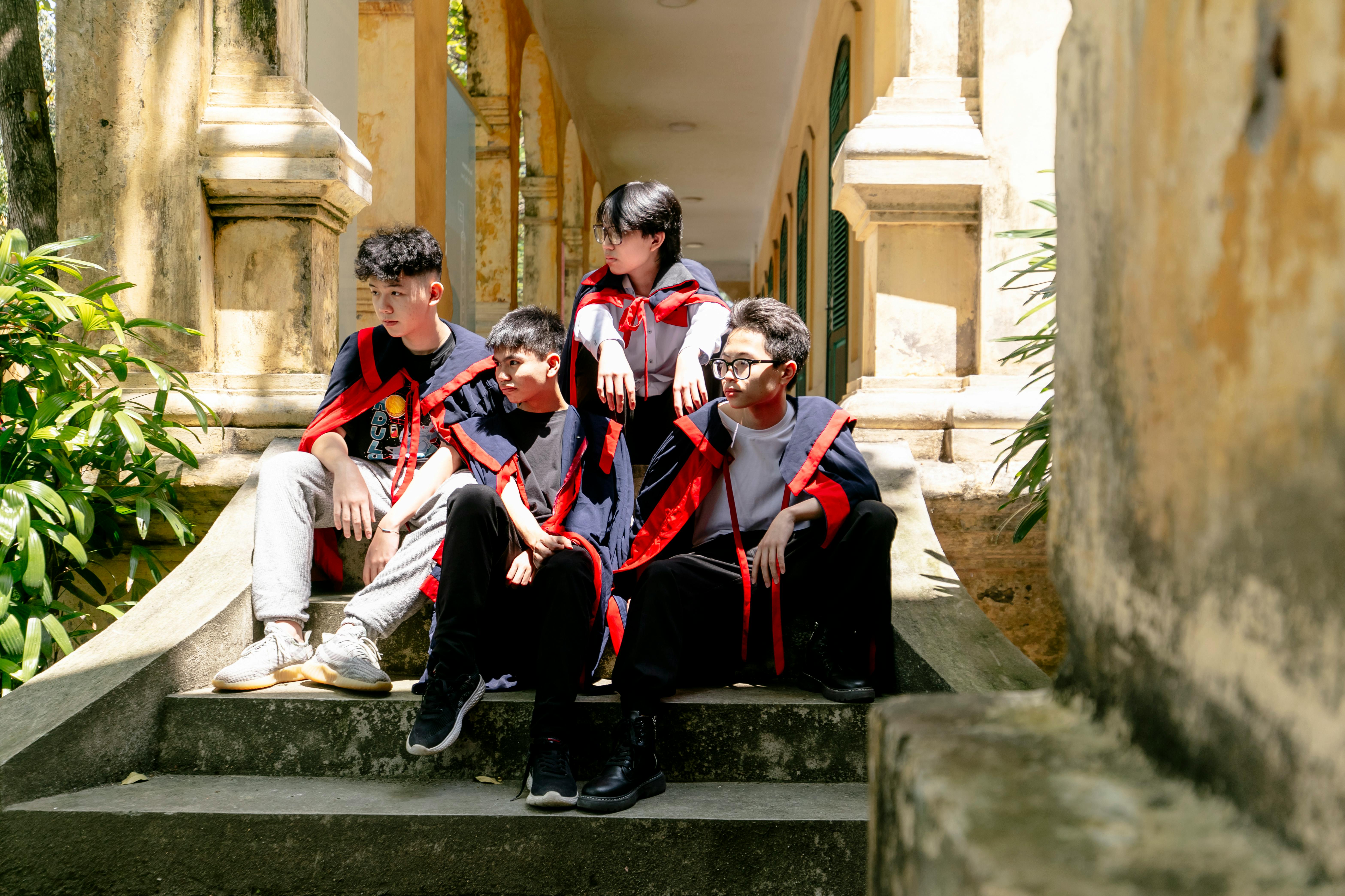 Group of Schoolboys in Capes · Free Stock Photo