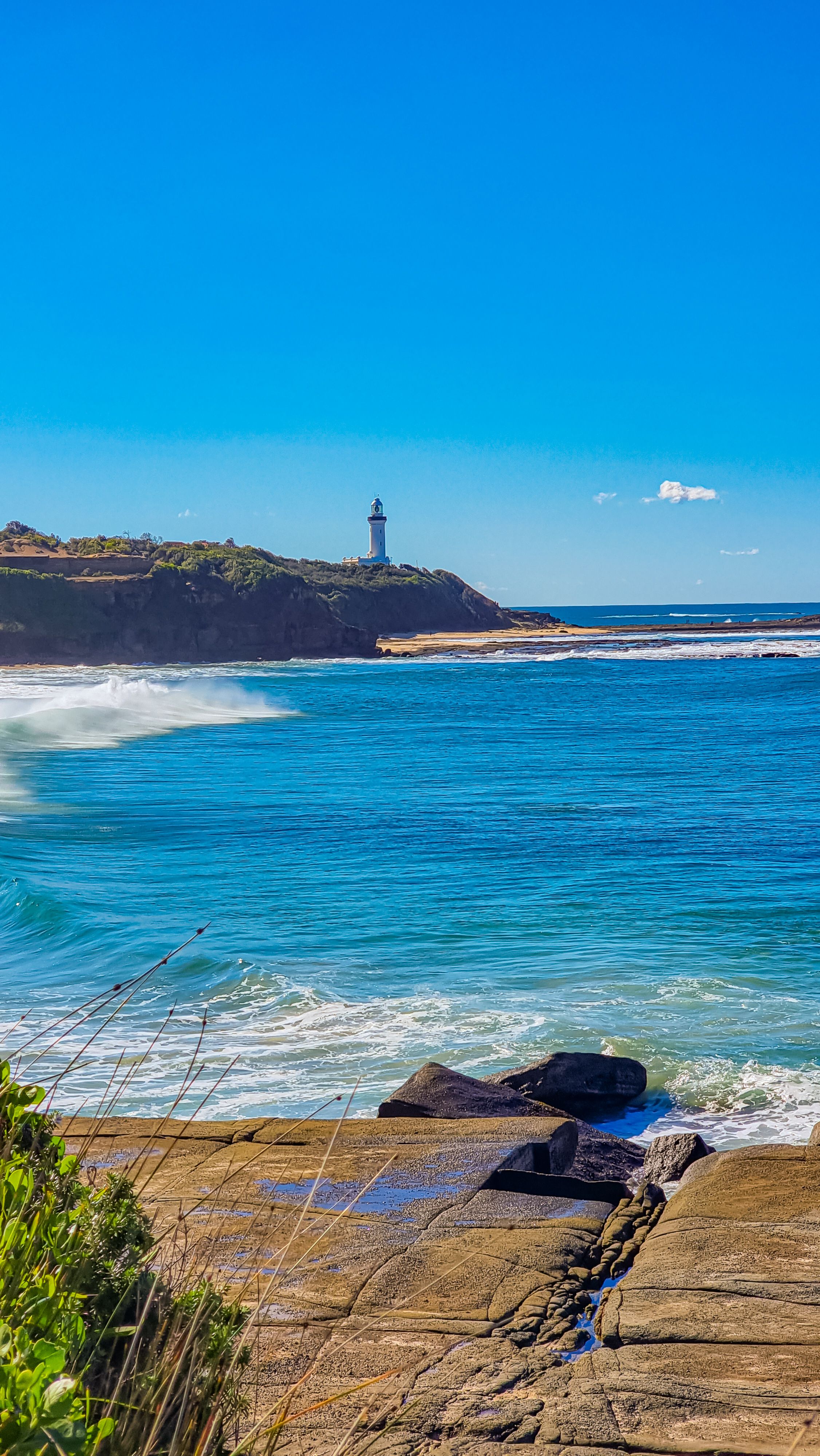 Seascape with City on Island in Background · Free Stock Photo