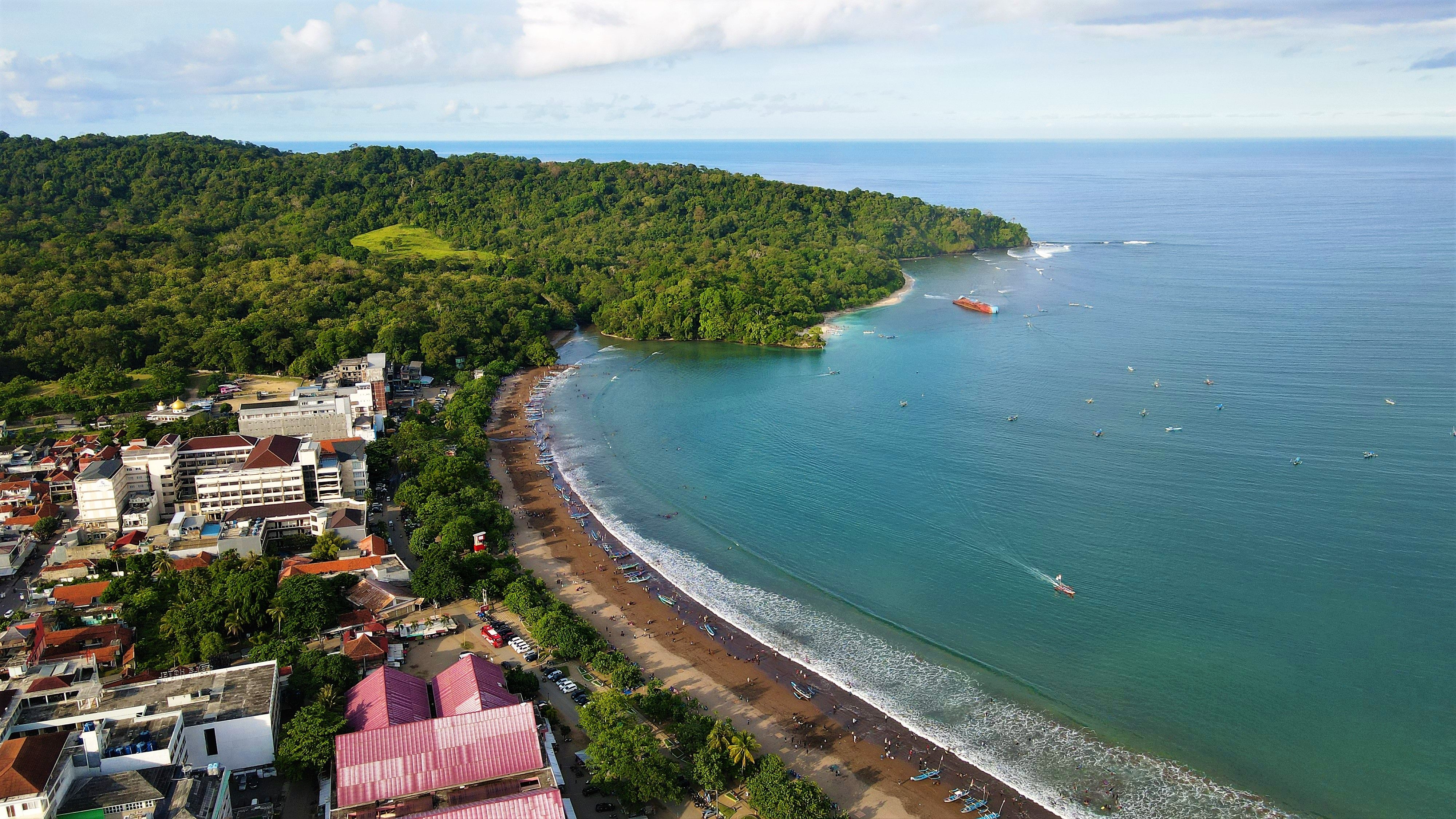 An Aerial Photography of Pangandaran Beach · Free Stock Photo
