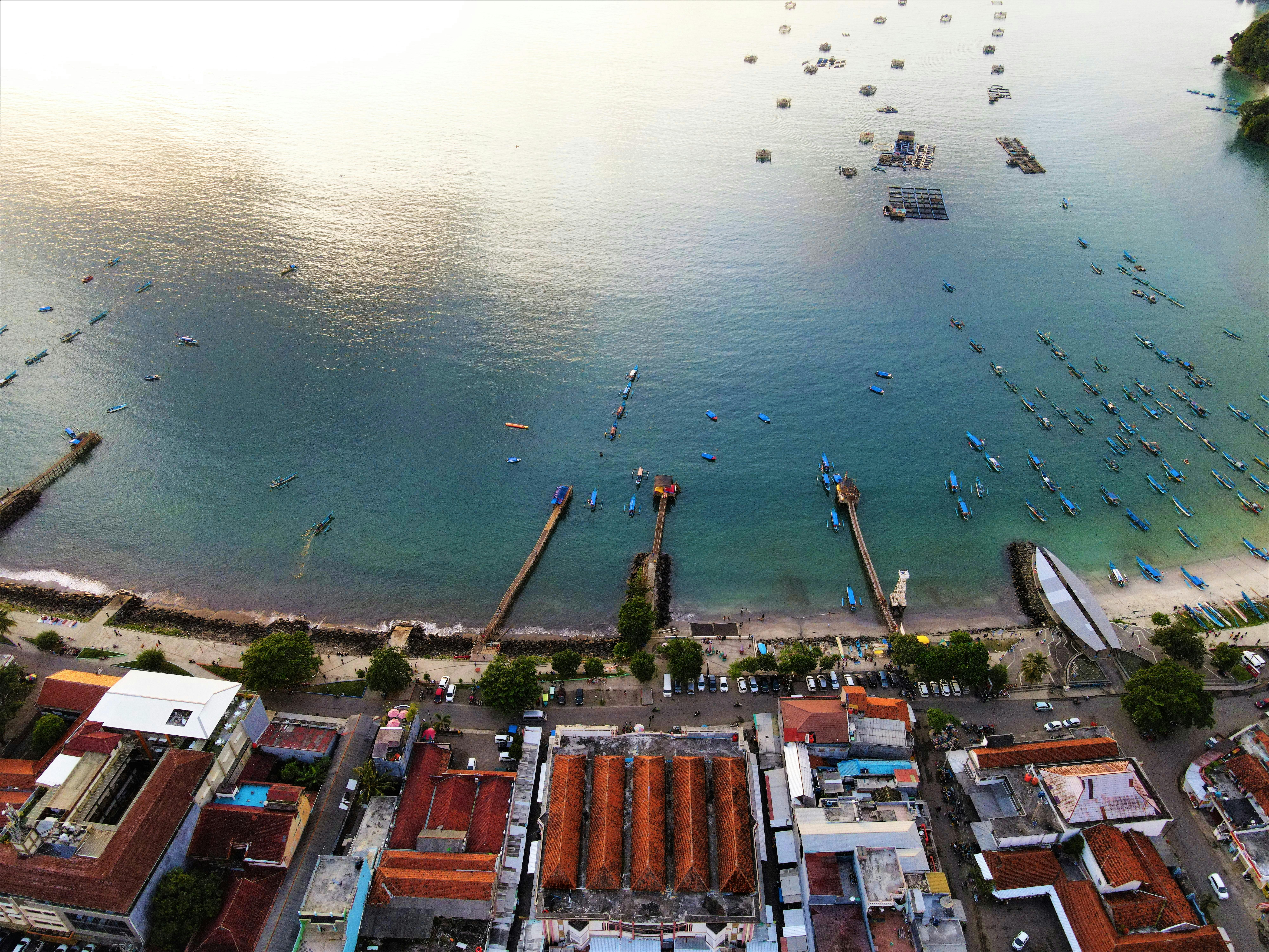Aerial view of Pangandaran Beach, Indonesia. · Free Stock Photo