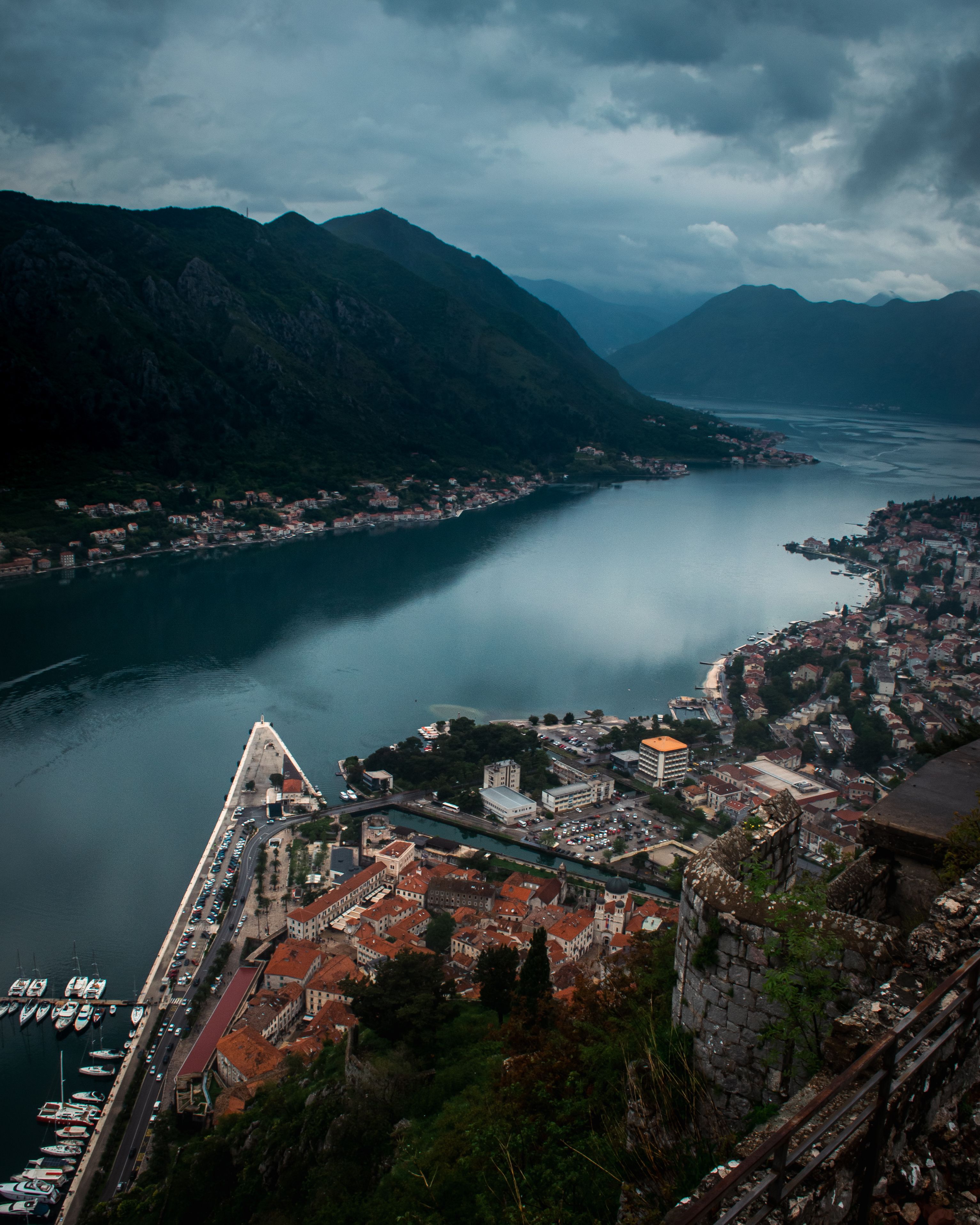 Aerial Photography of a Small Town Beside the River · Free Stock Photo