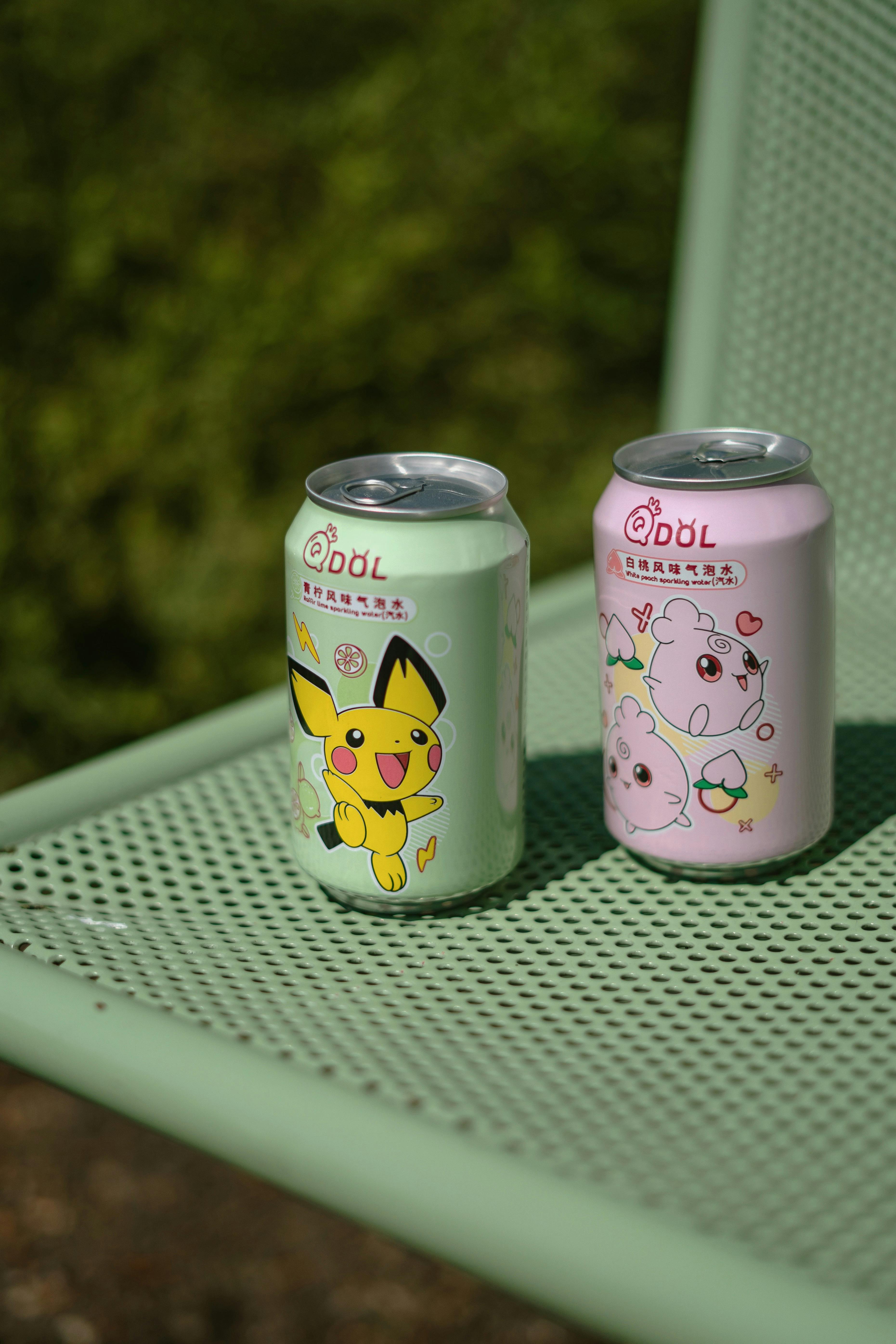 QDOL Pokemon Lime Sparkling Water on Can · Free Stock Photo