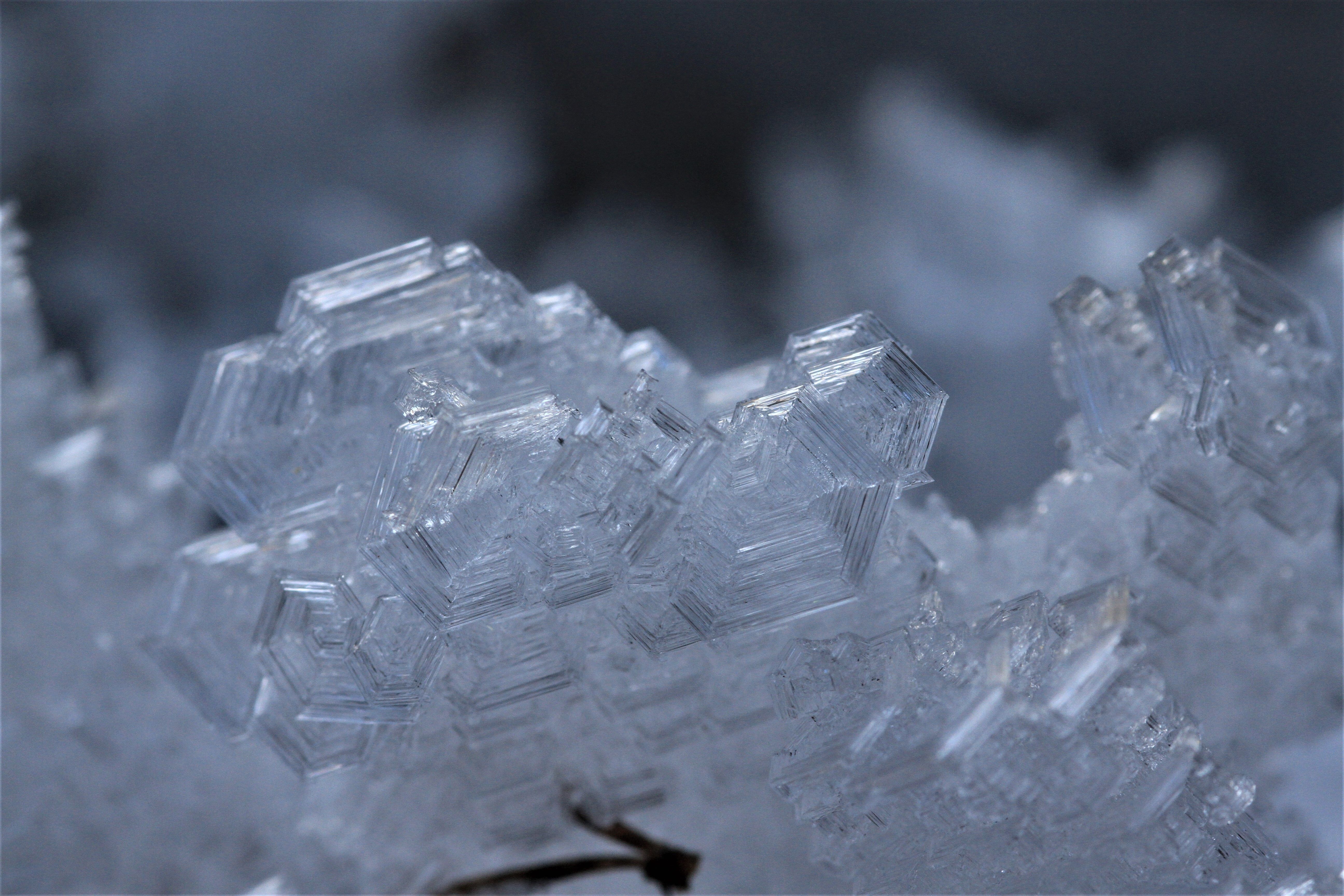 Black and White Close-up of Crystals · Free Stock Photo