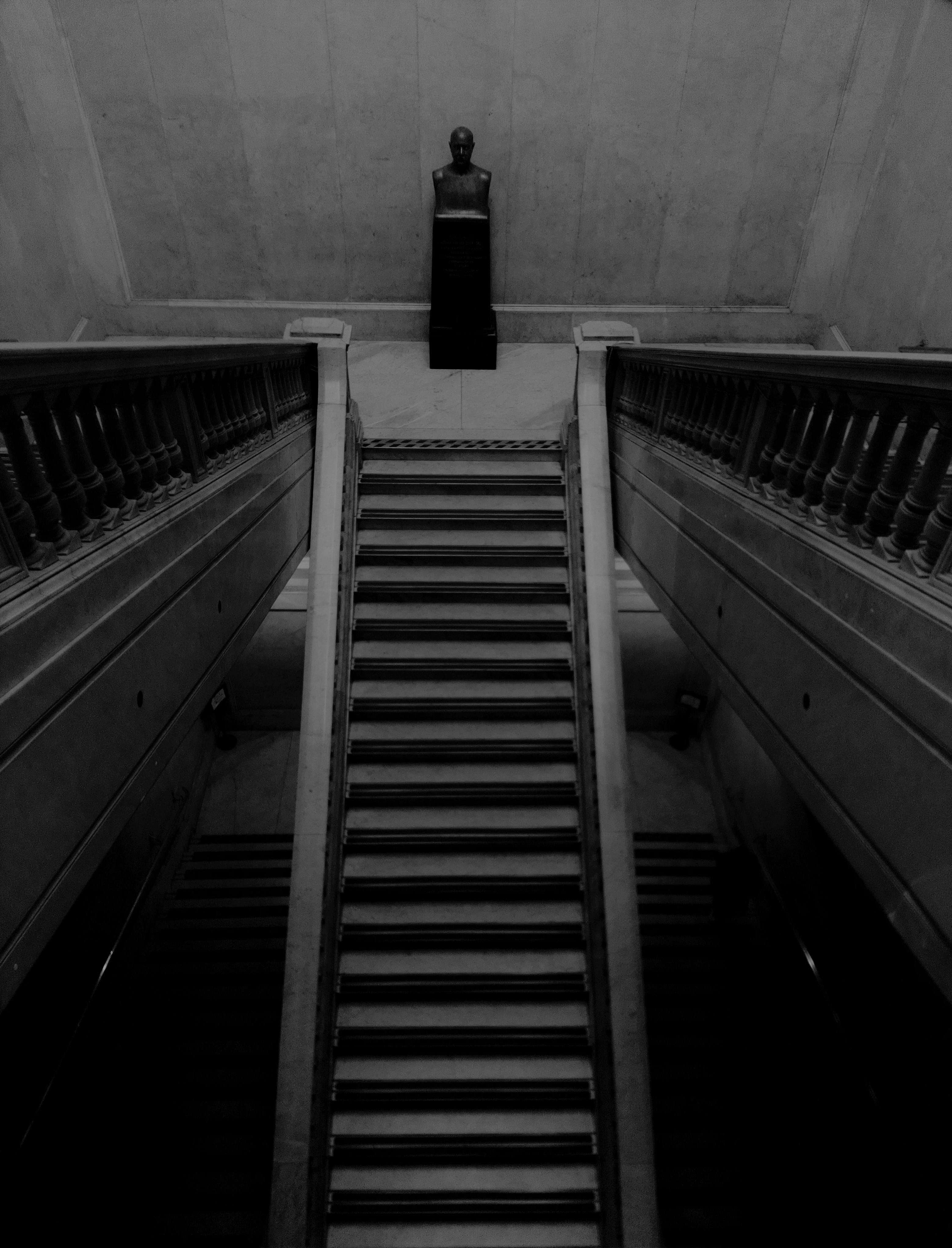 Grayscale Photo of a Staircase · Free Stock Photo