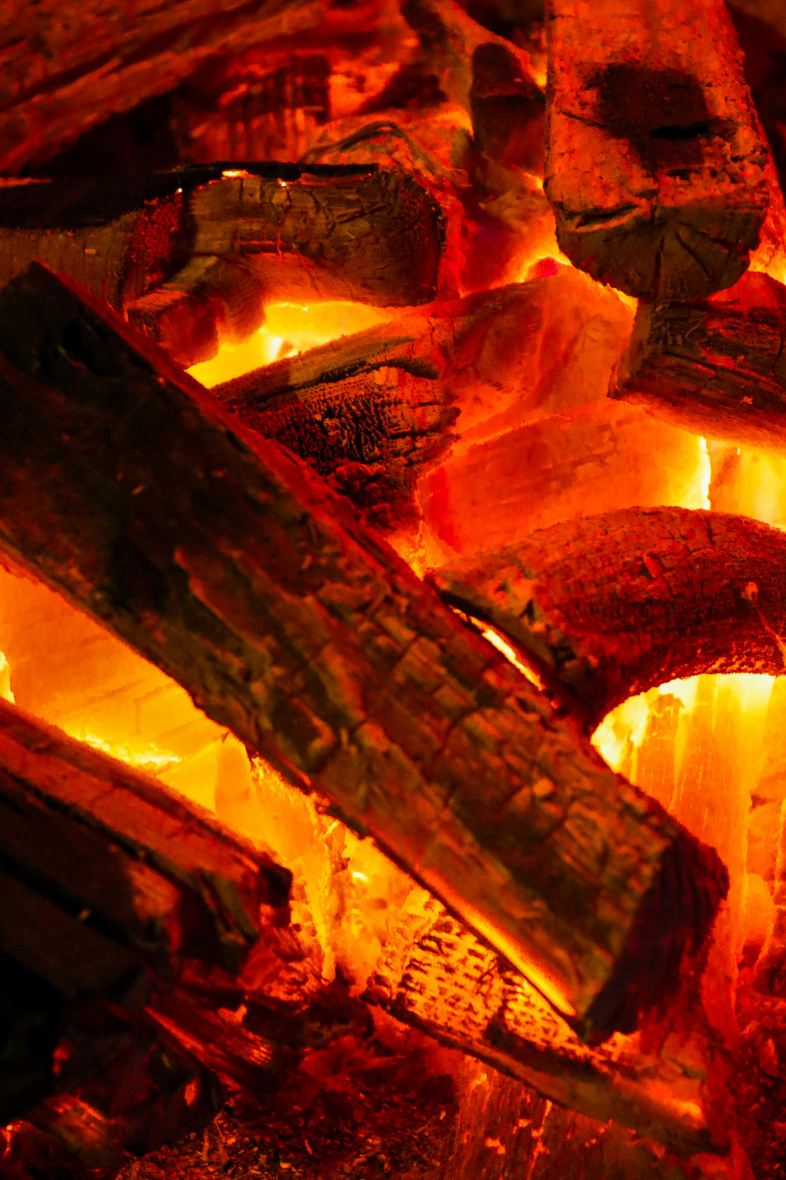 Close Up of Burning Wood · Free Stock Photo