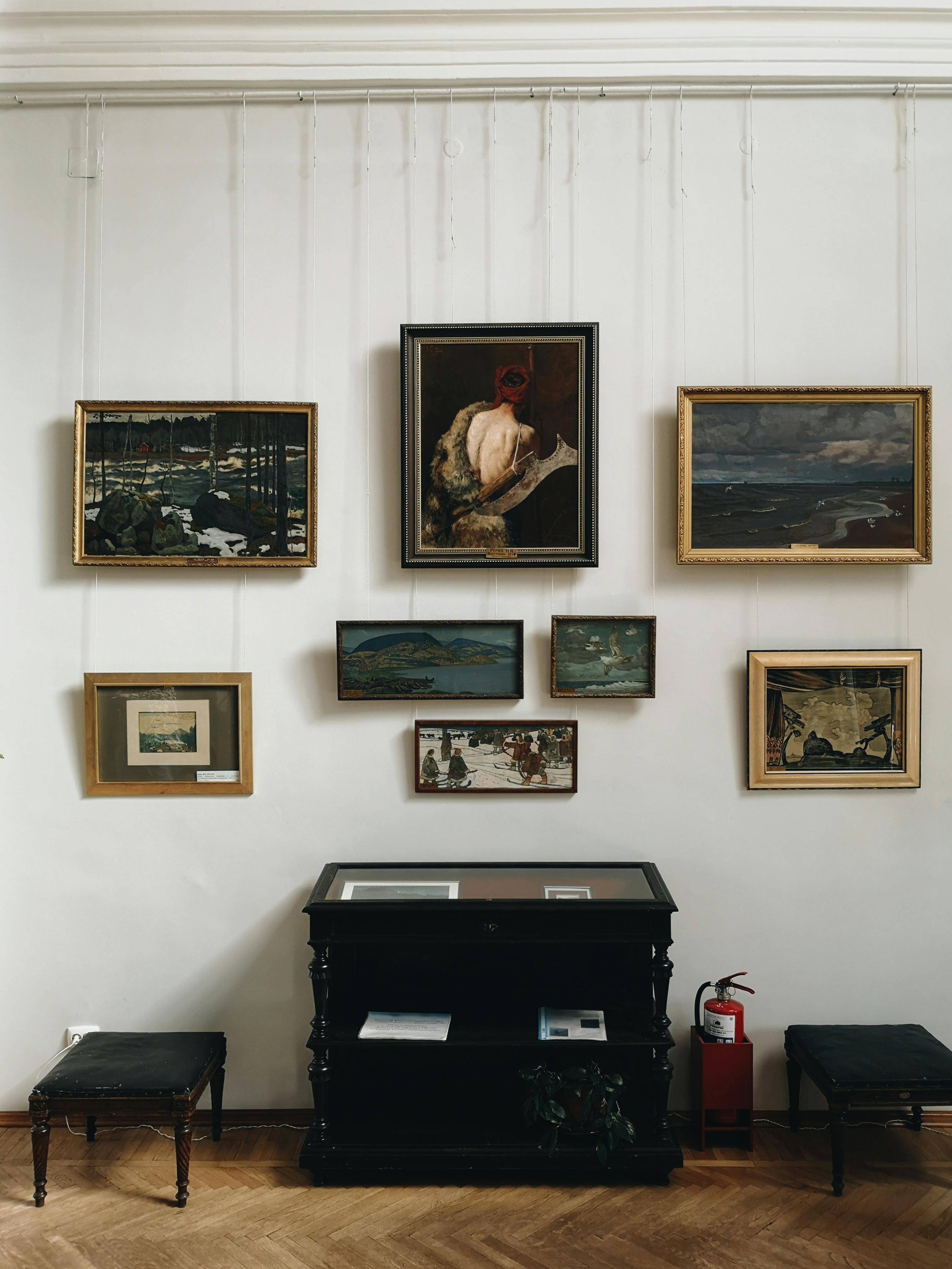 Paintings on Museum Wall · Free Stock Photo