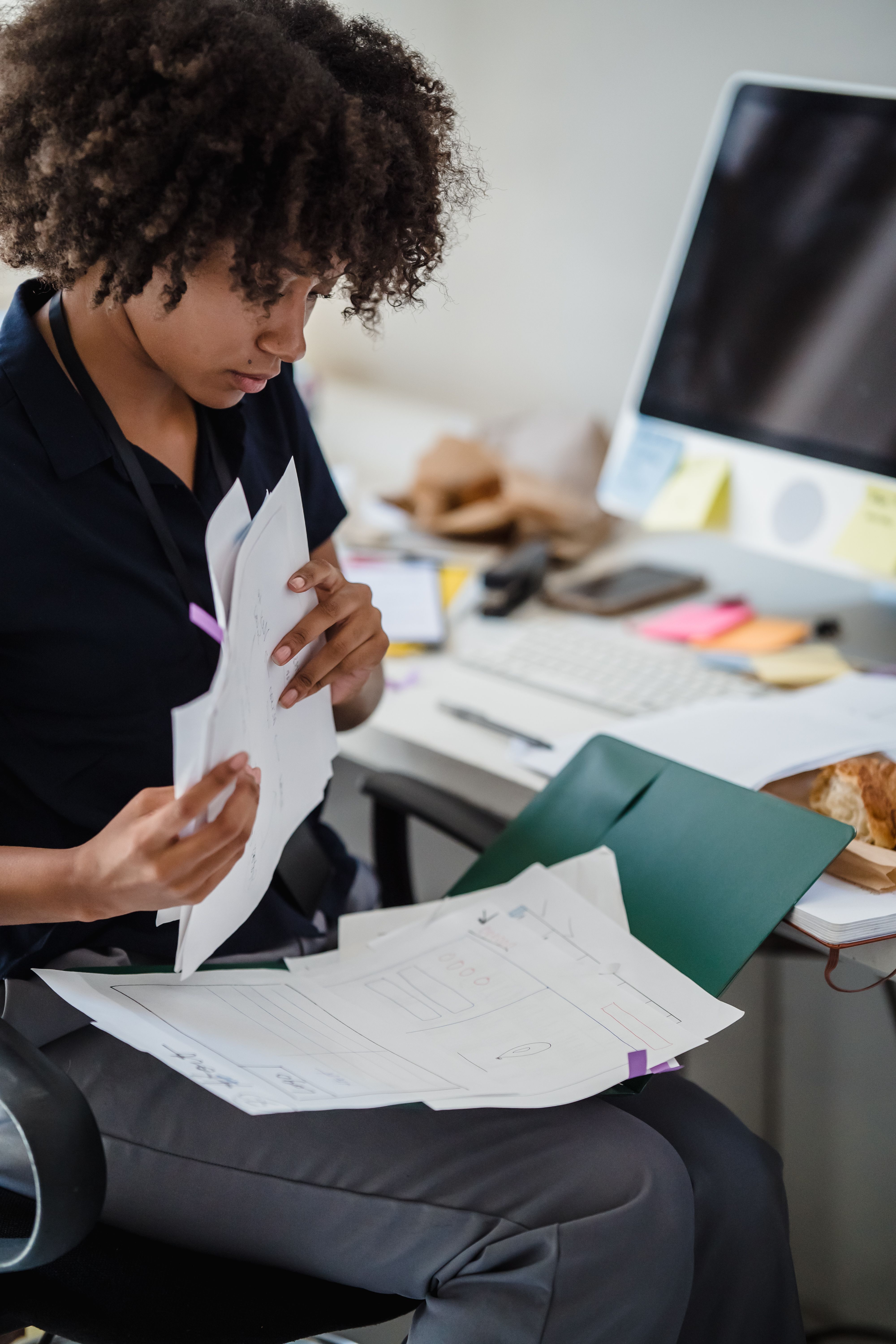 Woman Working With Documents In Office Free Stock Photo