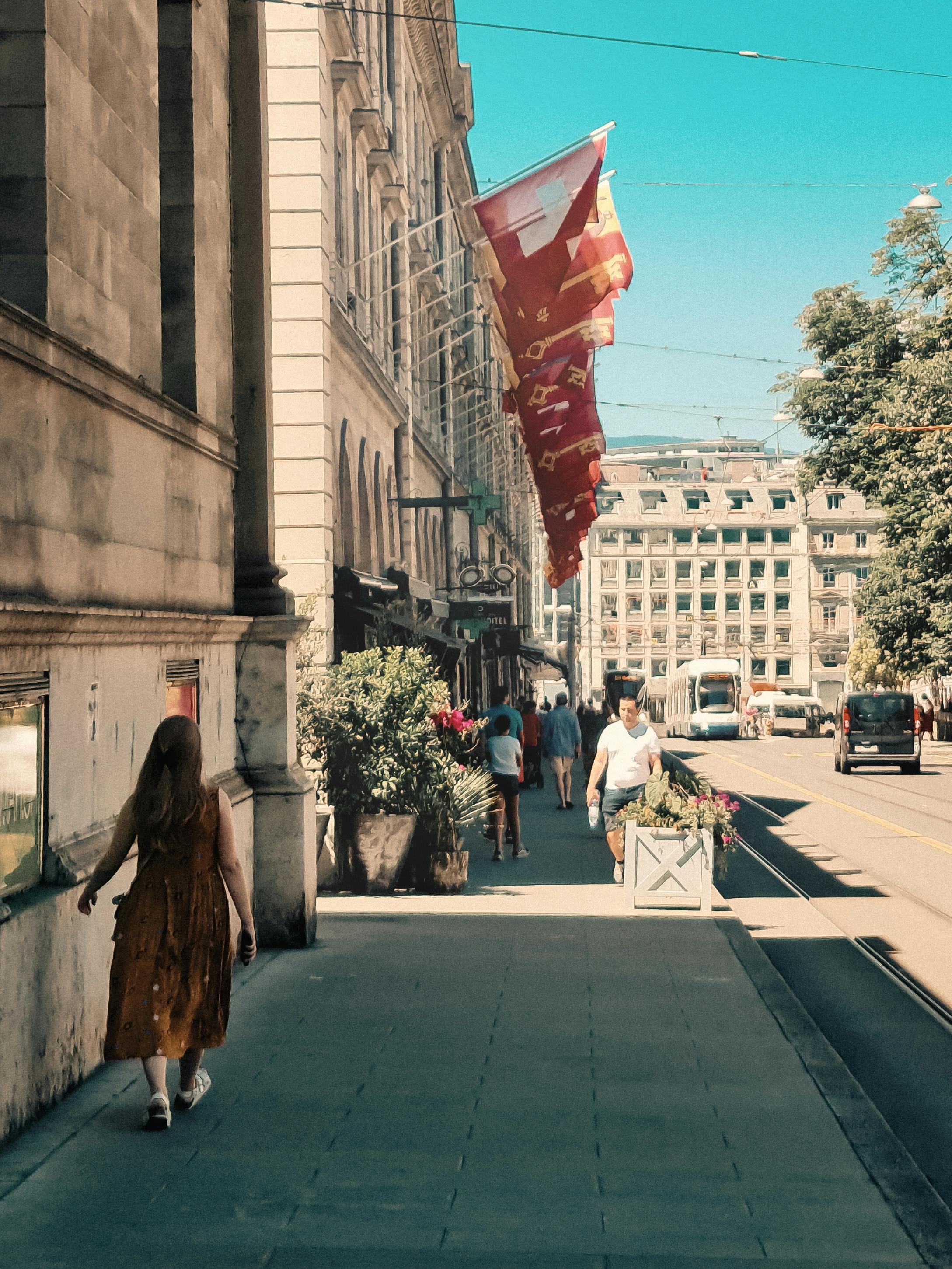 People Walking on Pedestrian Lane · Free Stock Photo