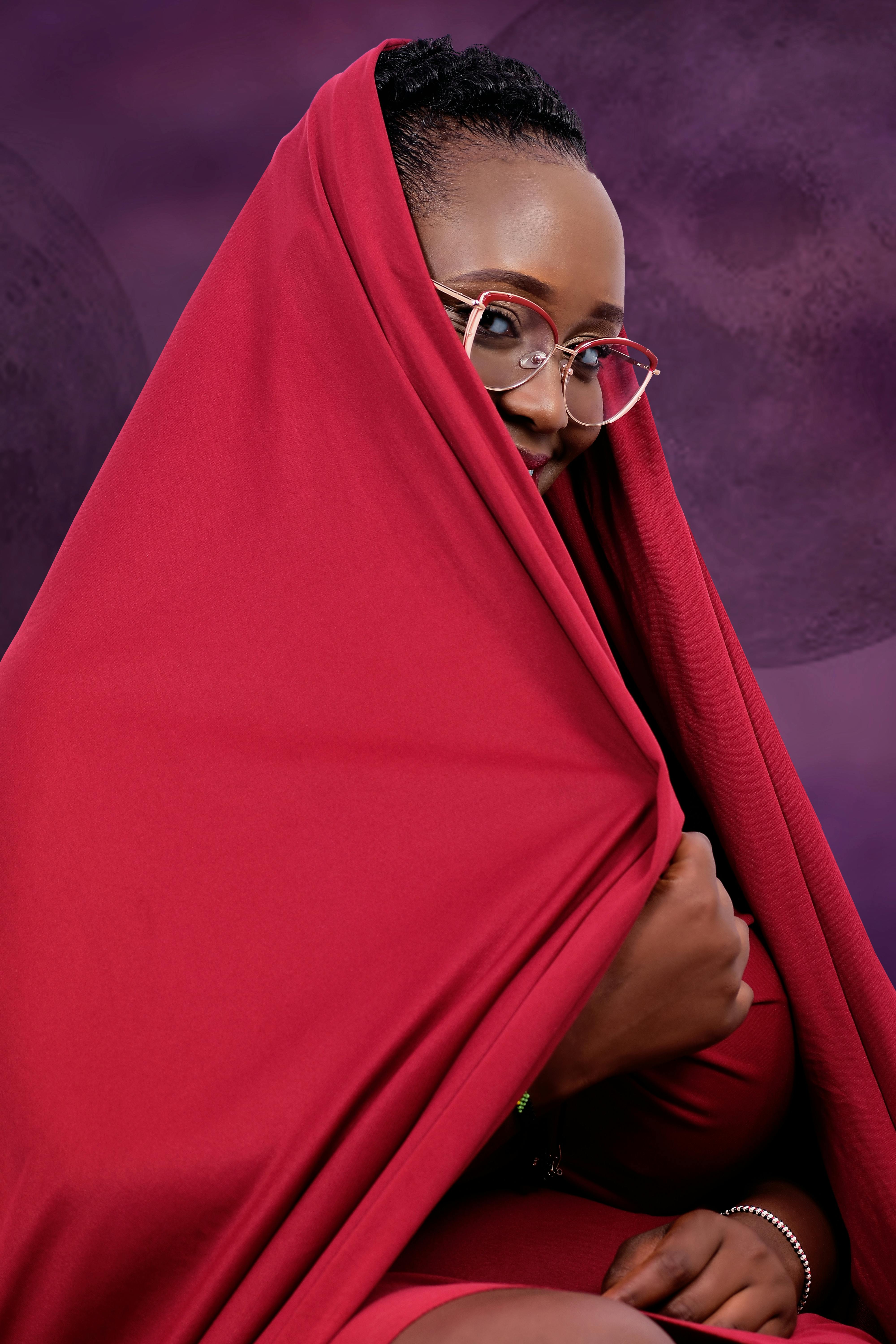 Portrait of a Woman in Red Top Smiling · Free Stock Photo